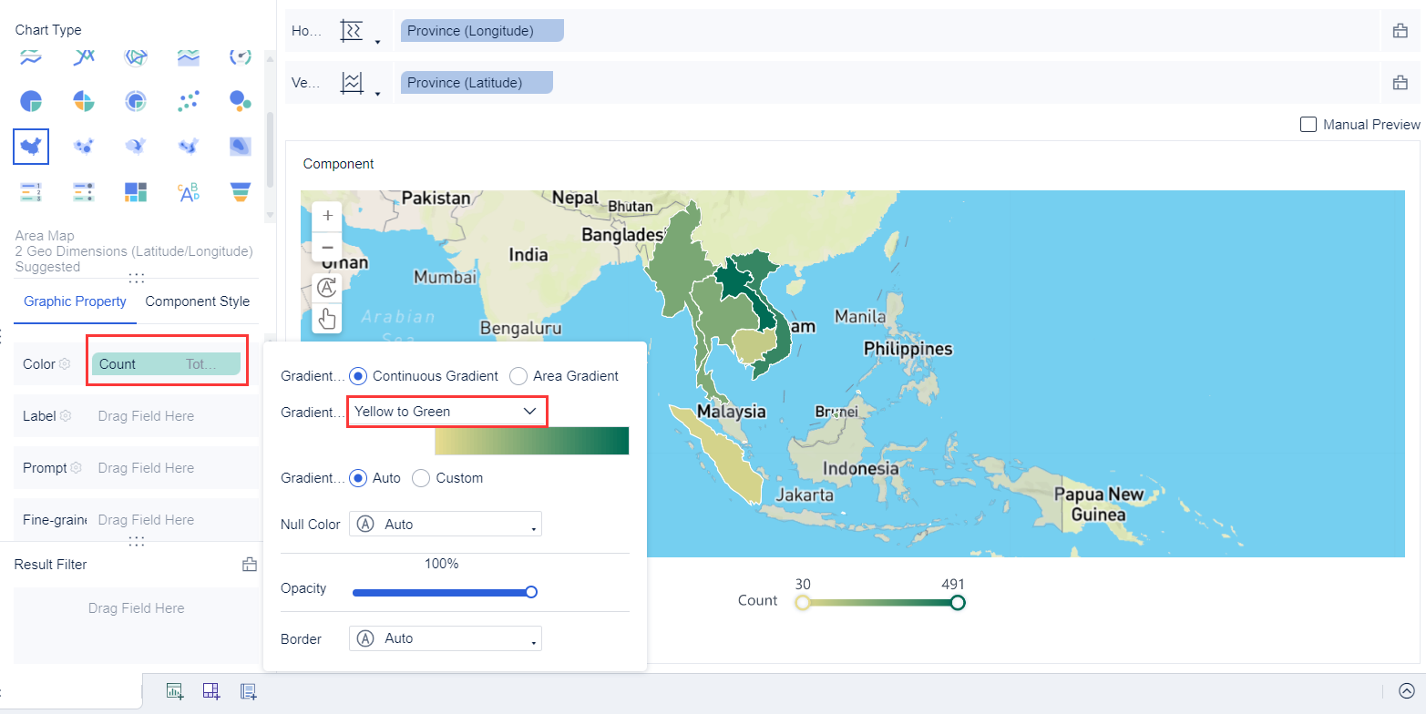 Area Map- FineBI Help Document