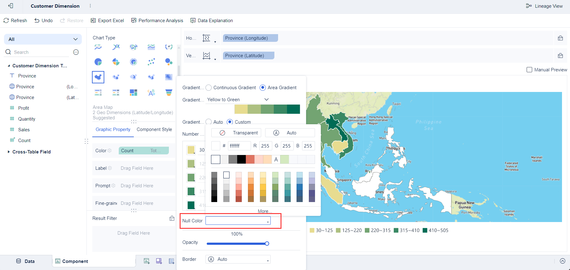 Area Map- FineBI Help Document