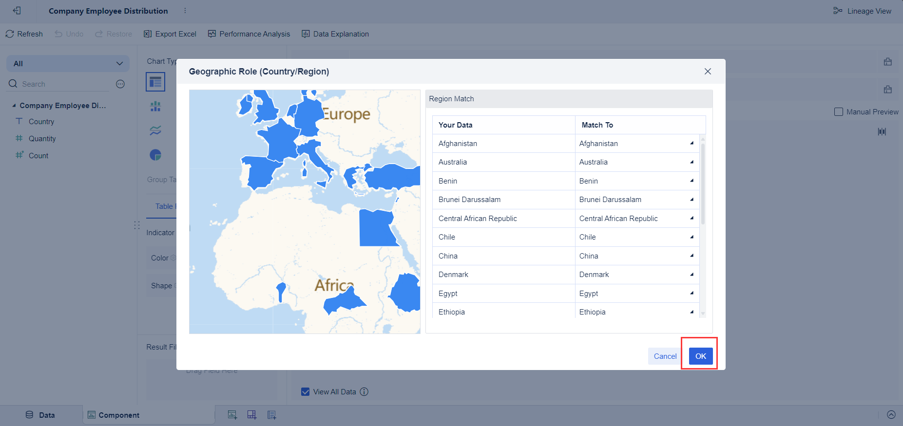 Area Map- FineBI Help Document