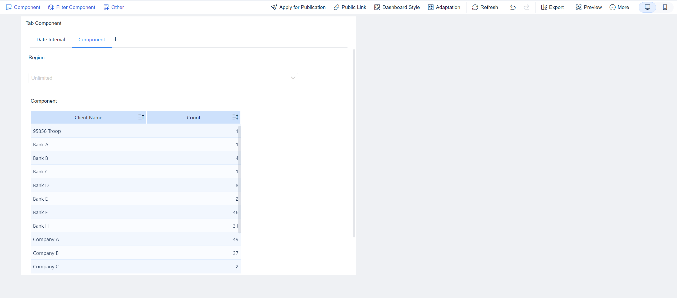 Tab Component- FineBI Help Document