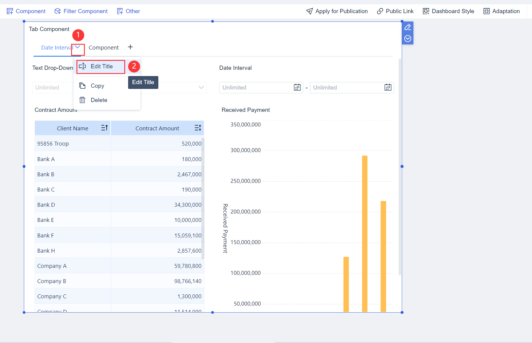 Tab Component- FineBI Help Document