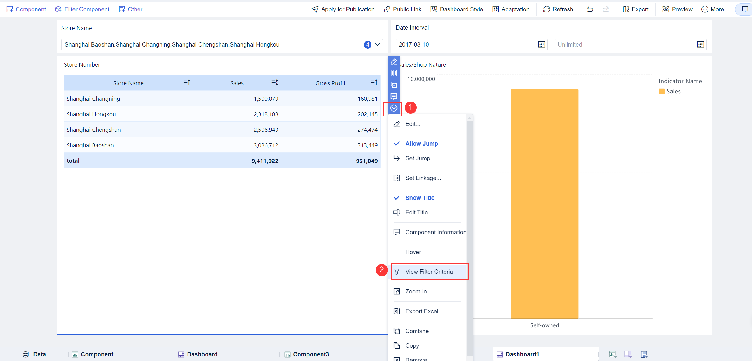 Viewing Filter Criteria- FineBI Help Document