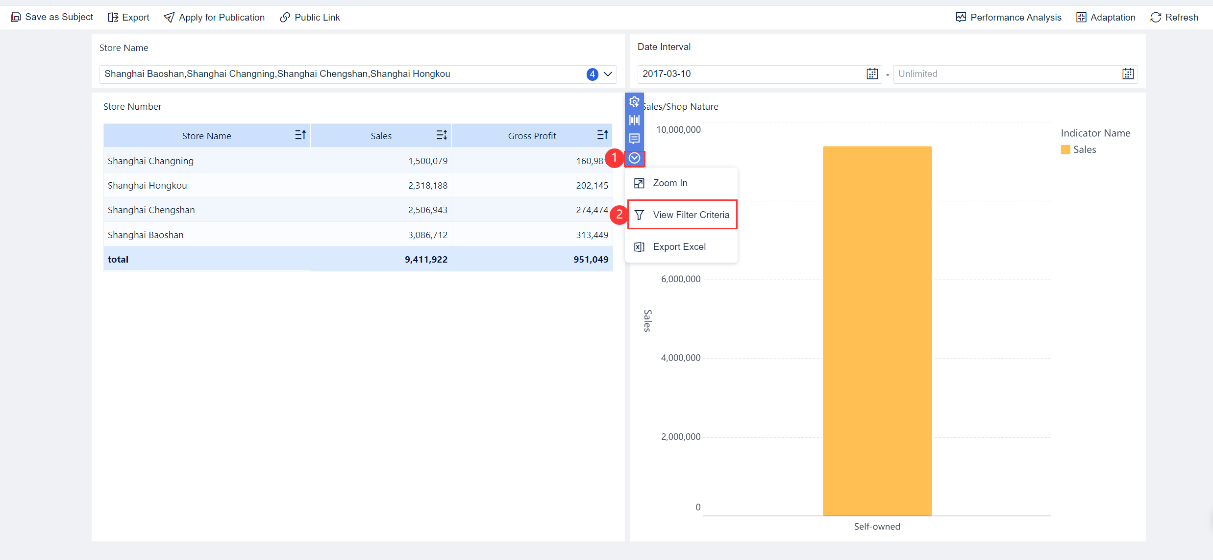 Viewing Filter Criteria- FineBI Help Document