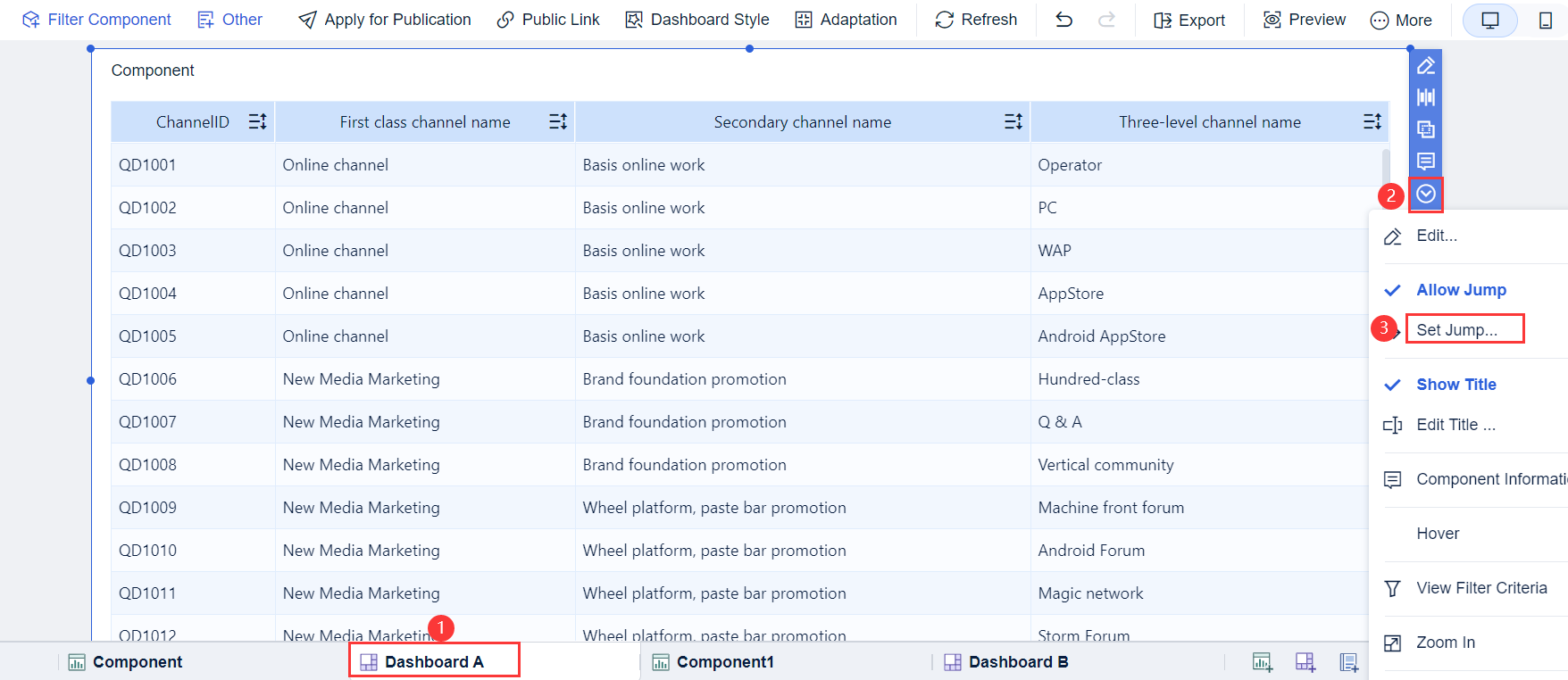 [Direct Connection] Transferring Parameters Through the Jump Function- FineBI Help Document
