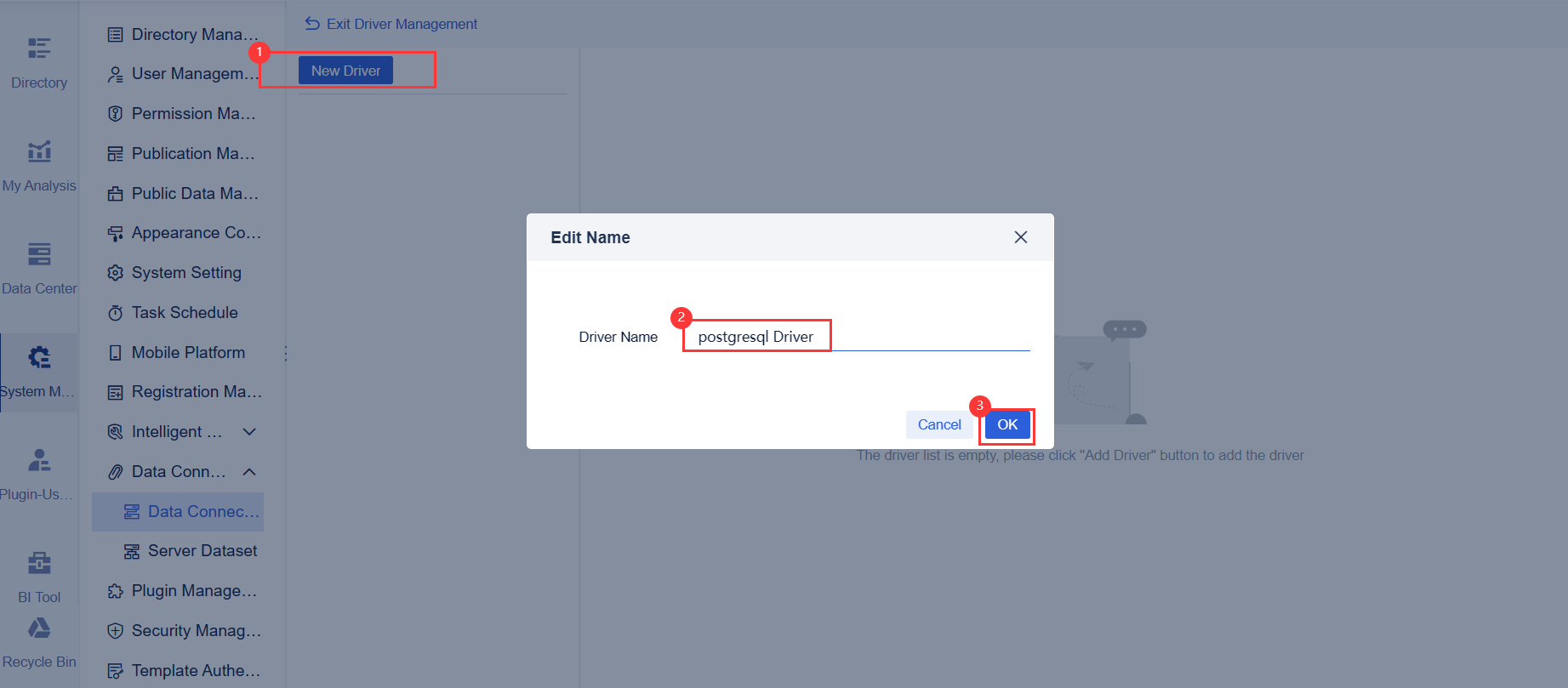 Driver Management- FineBI Help Document