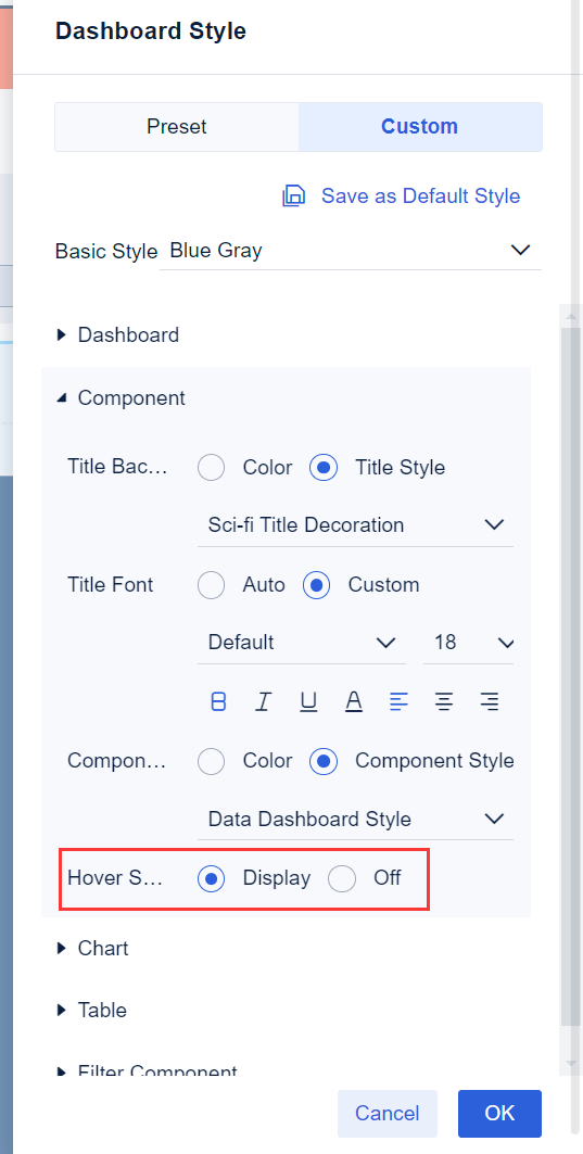 Dashboard Style- FineBI Help Document