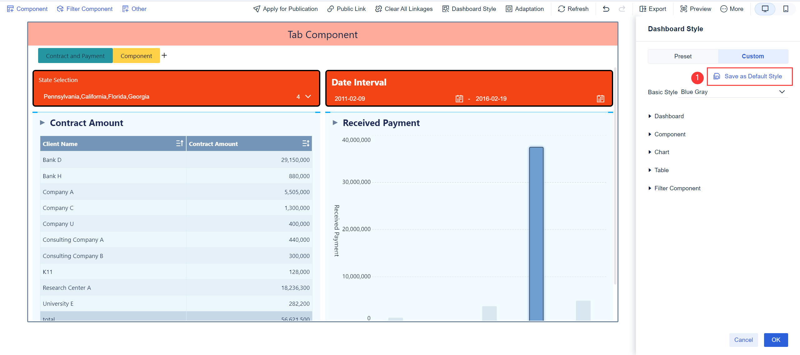 Dashboard Style- FineBI Help Document