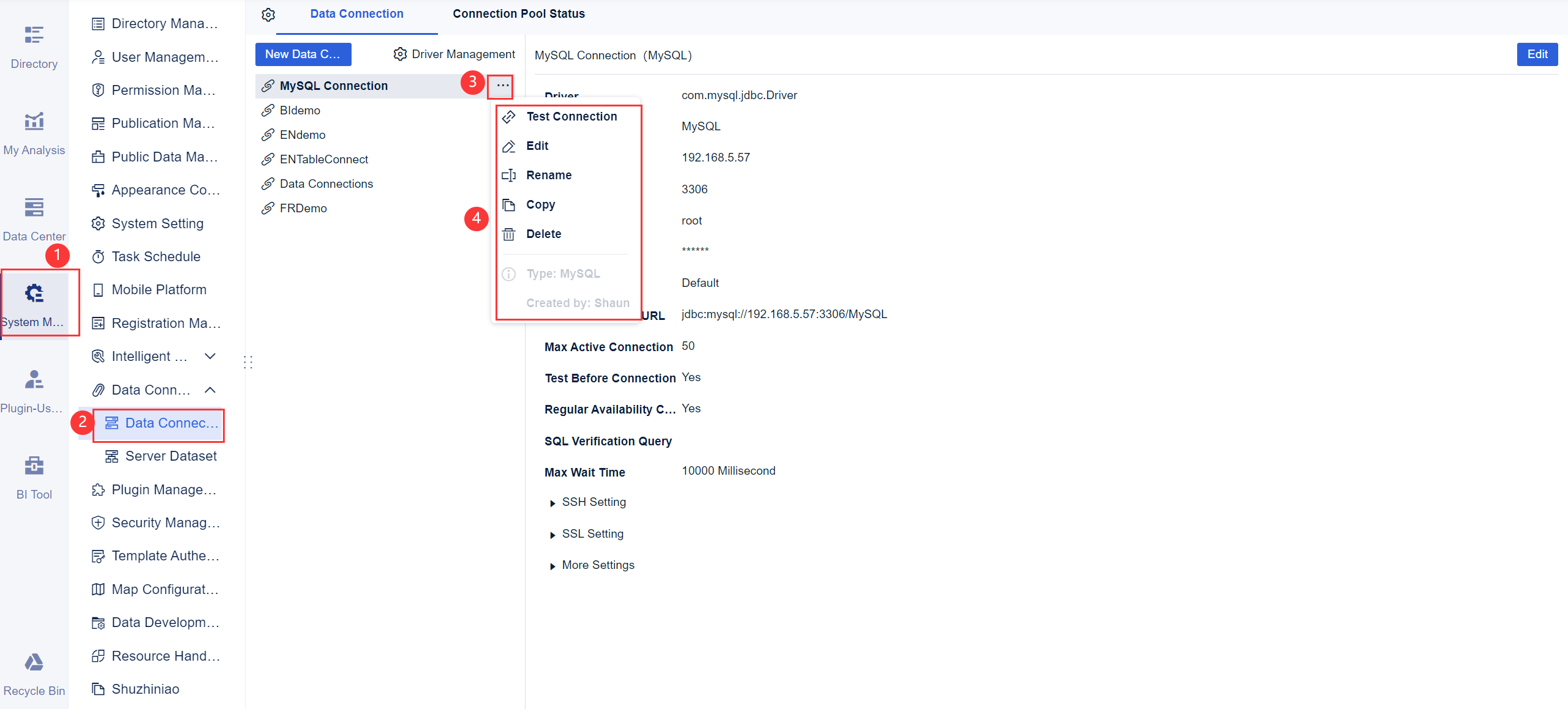 Entry-Level Data Connection Configuration- FineBI Document