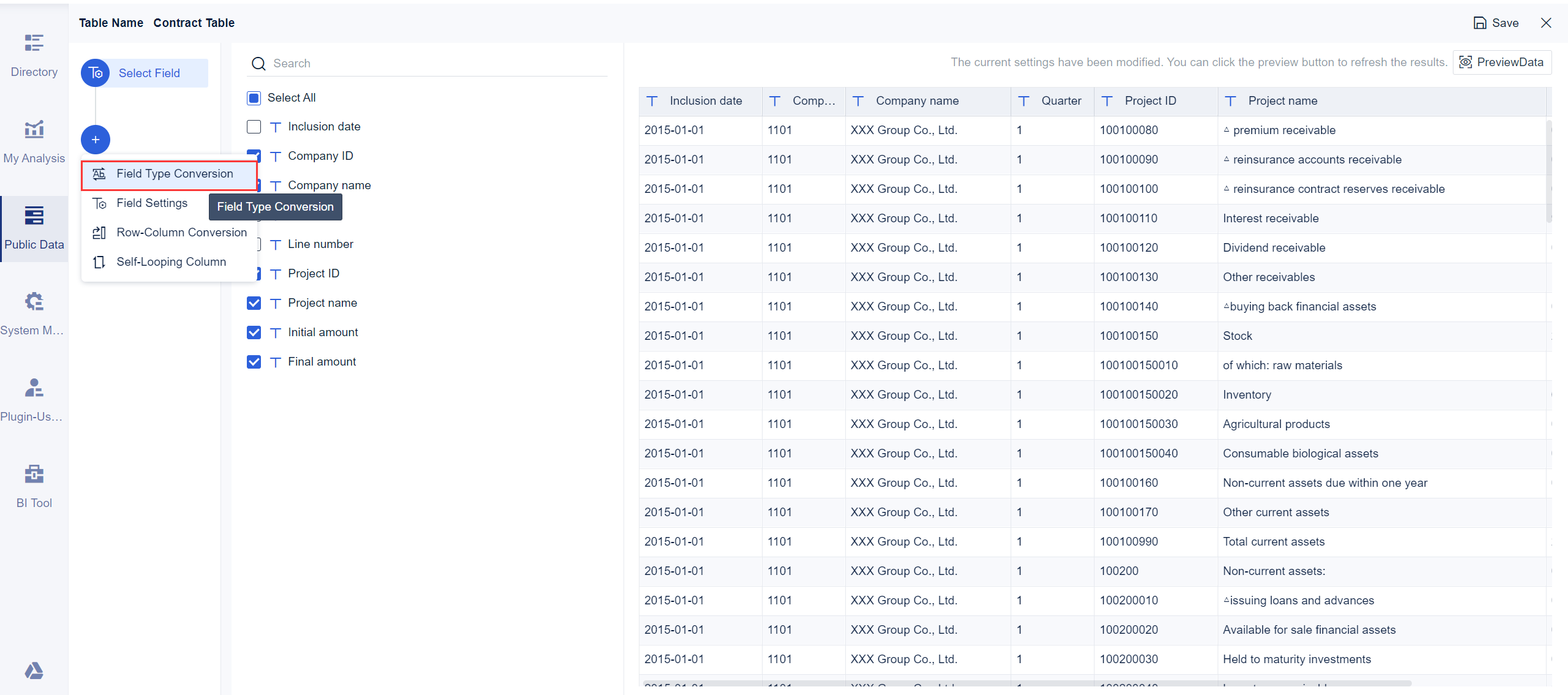 Dataset Editing- FineBI Document