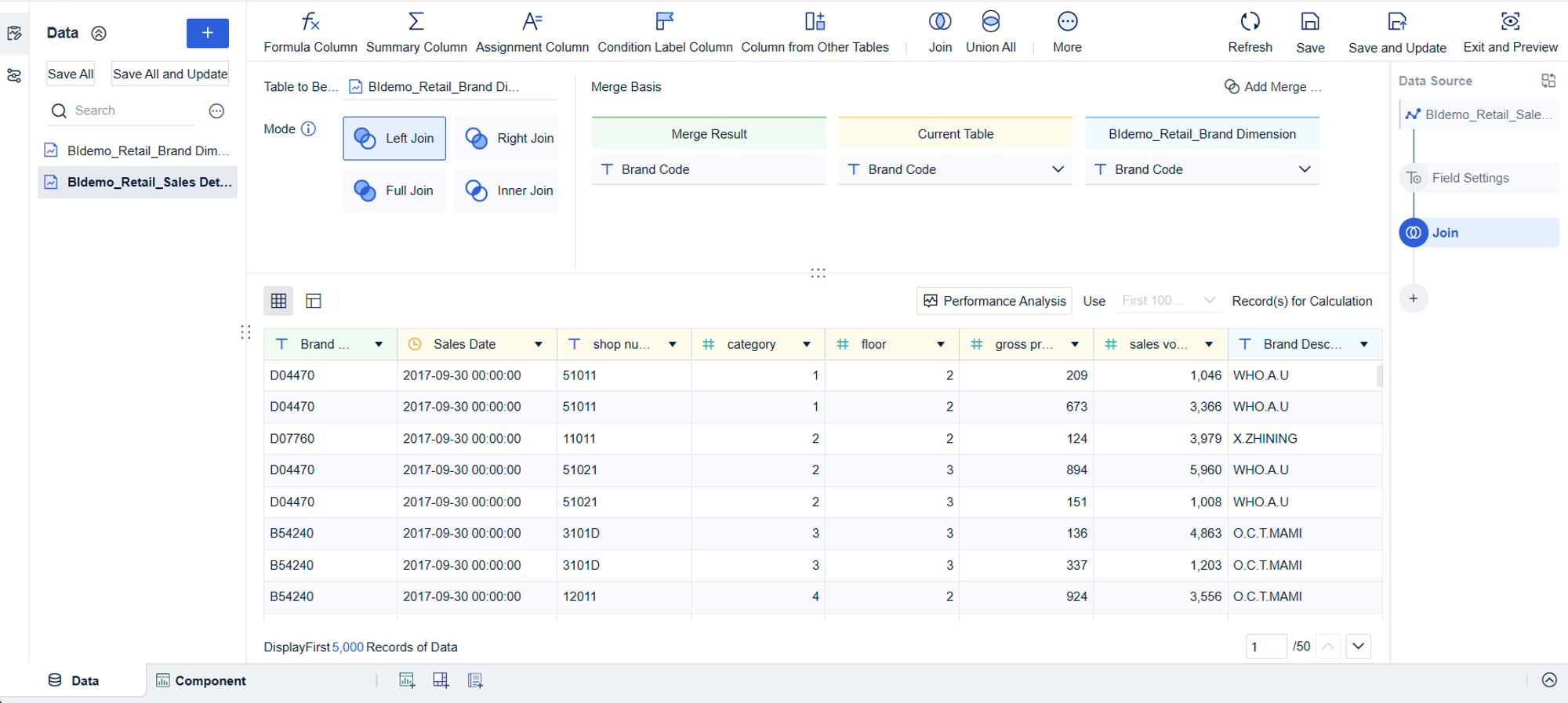 Join- FineBI Help Document