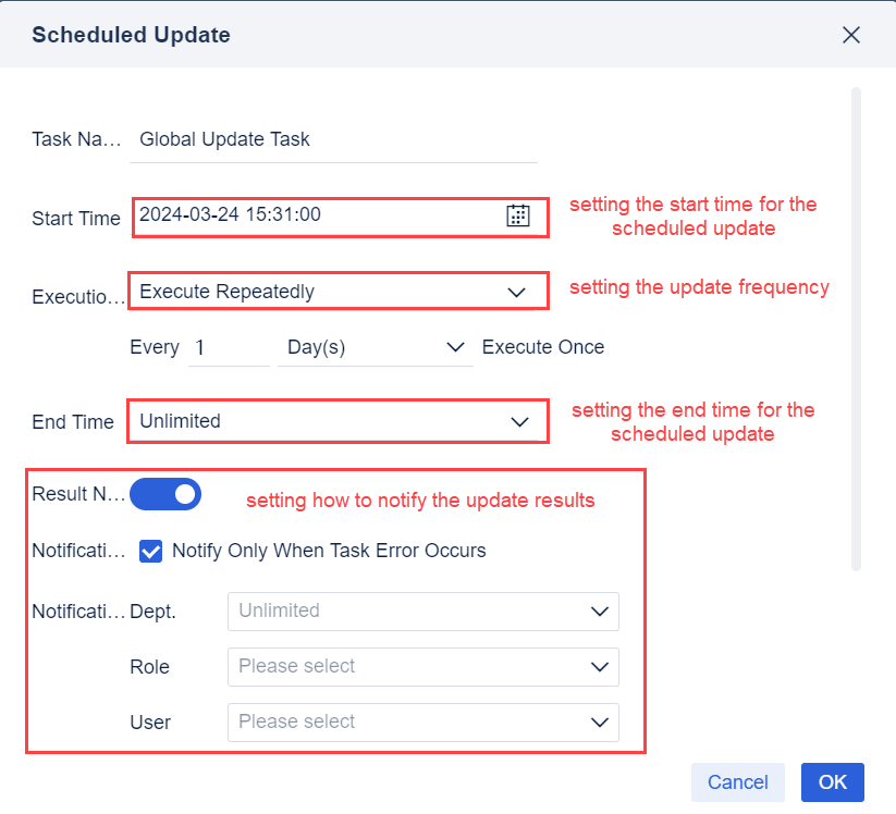 Scheduled Update- FineBI Help Document