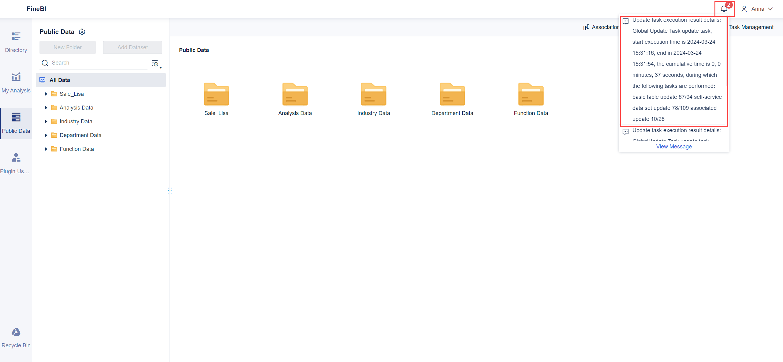 Scheduled Update- FineBI Document