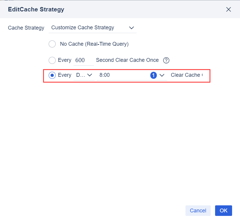 [Direct Connection] Cache Setting- FineBI Help Document