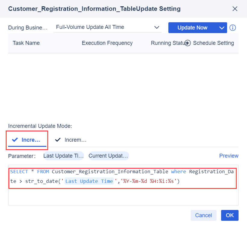 Incremental Increase Example- FineBI Help Document