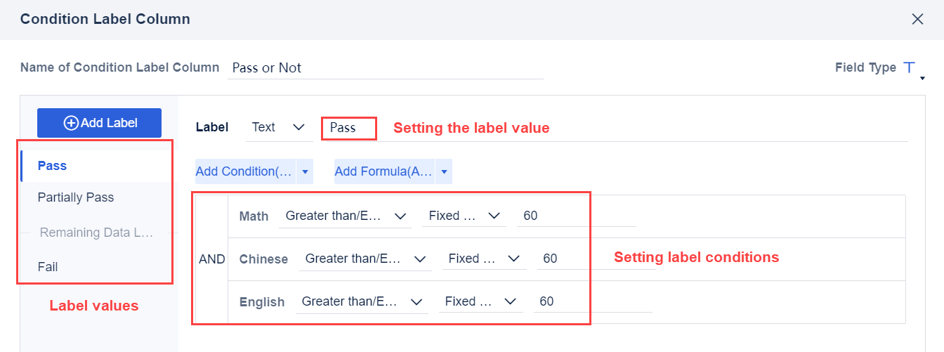 Adding a Condition Label Column- FineBI Help Document