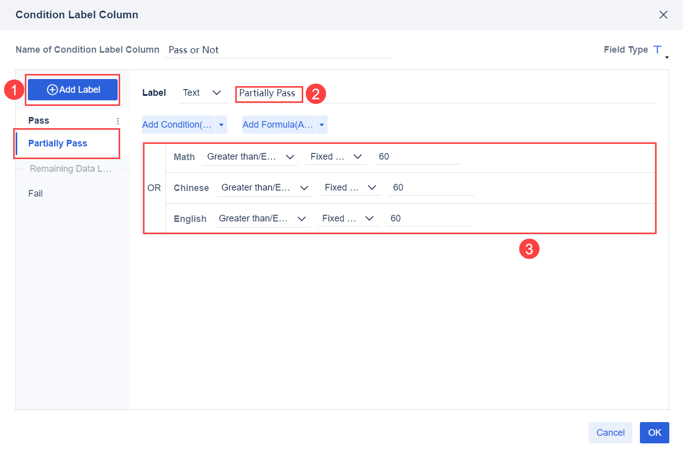 Adding a Condition Label Column- FineBI Help Document