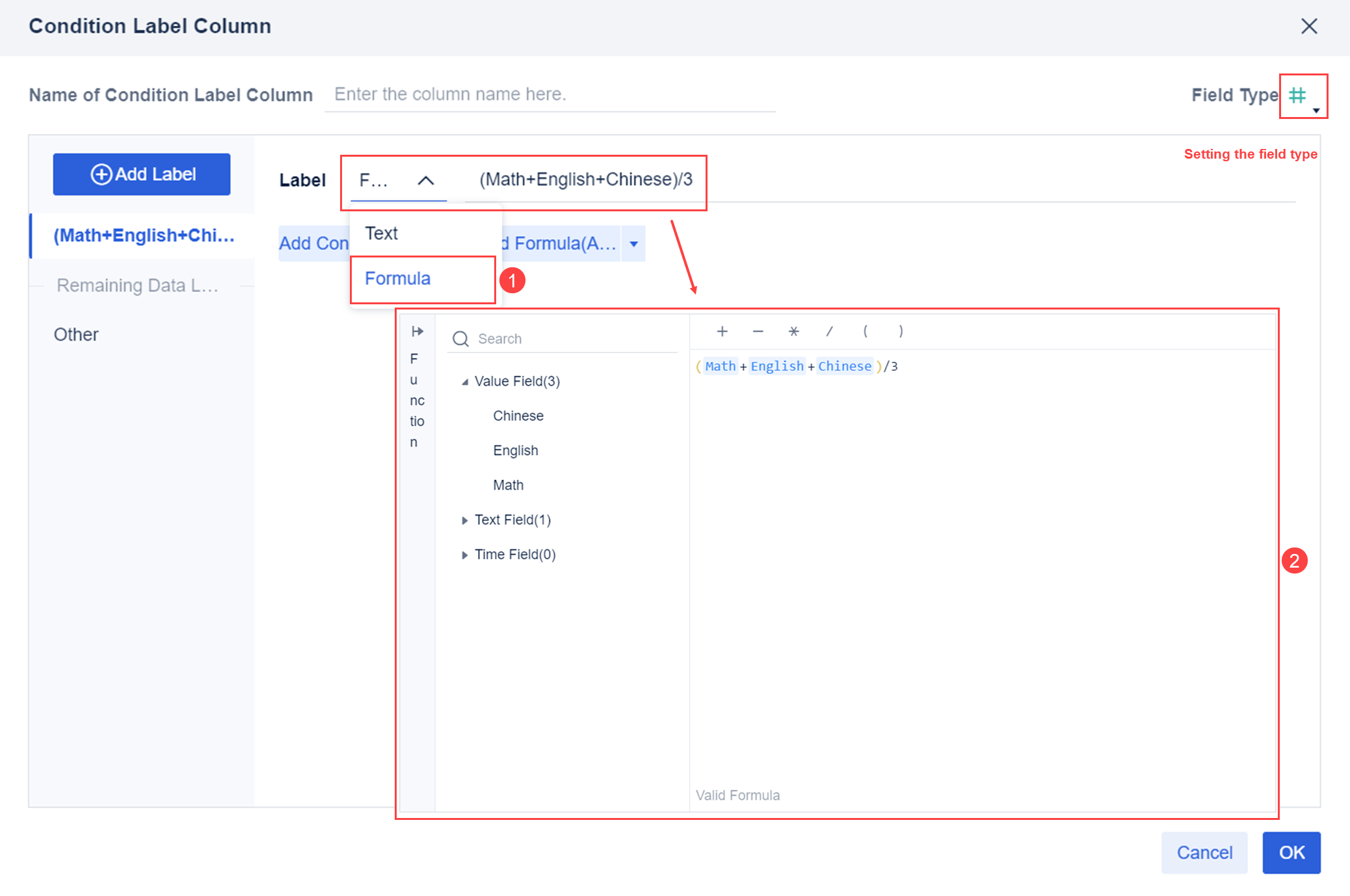Adding a Condition Label Column- FineBI Help Document