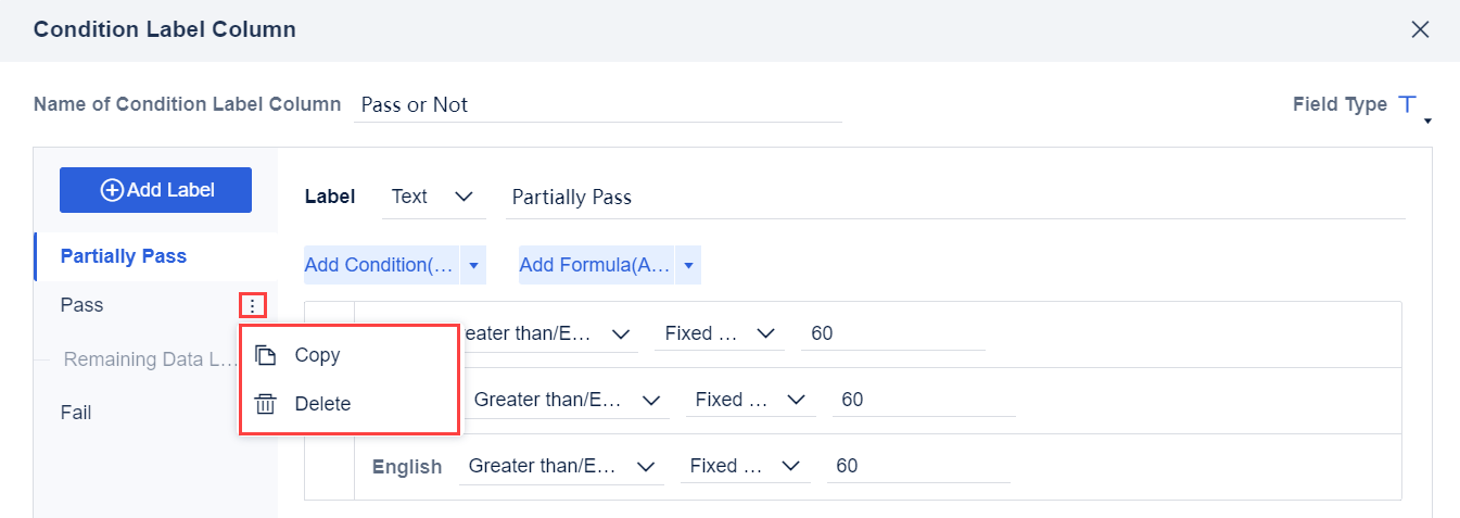 Adding a Condition Label Column- FineBI Help Document