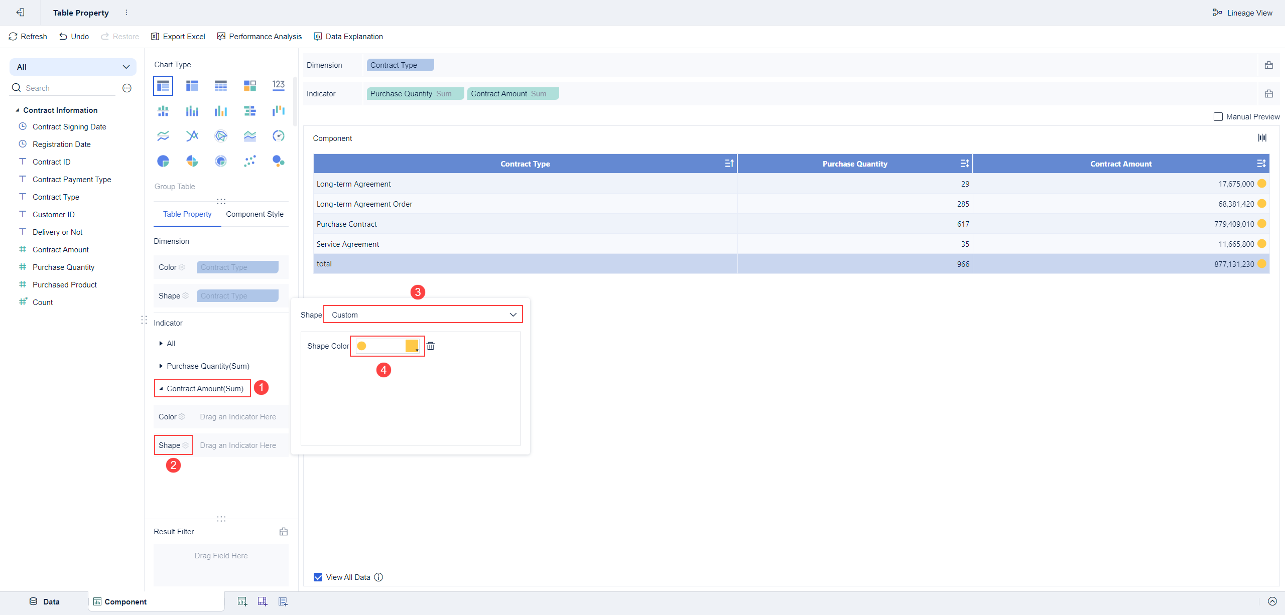 Table Property- FineBI Document