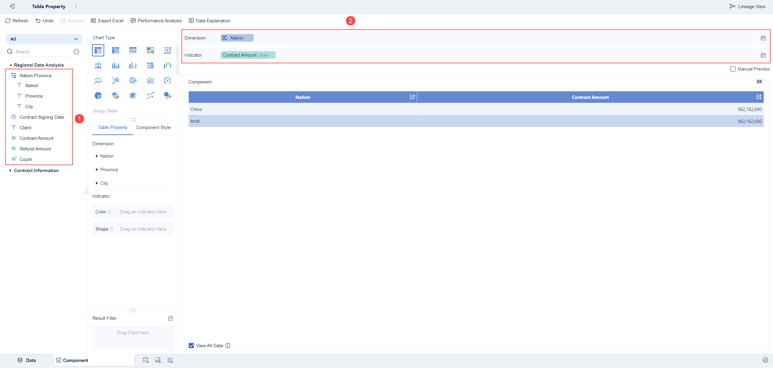 Table Property- FineBI Document