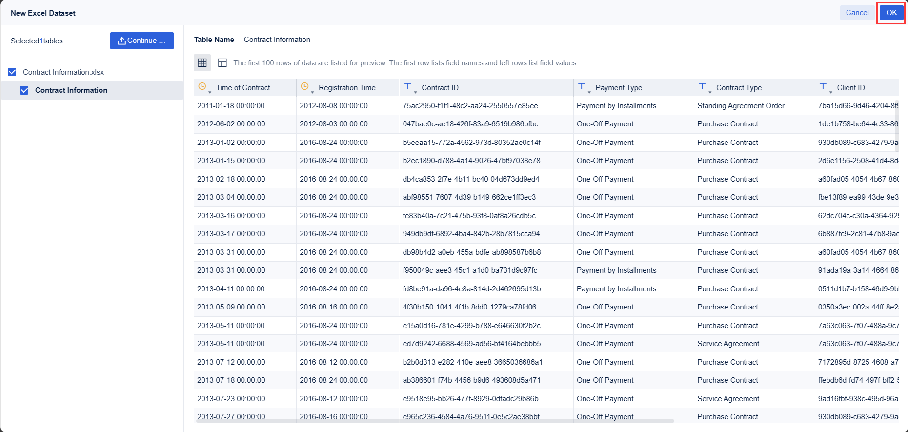 Table Column Width Adjustment- FineBI Help Document