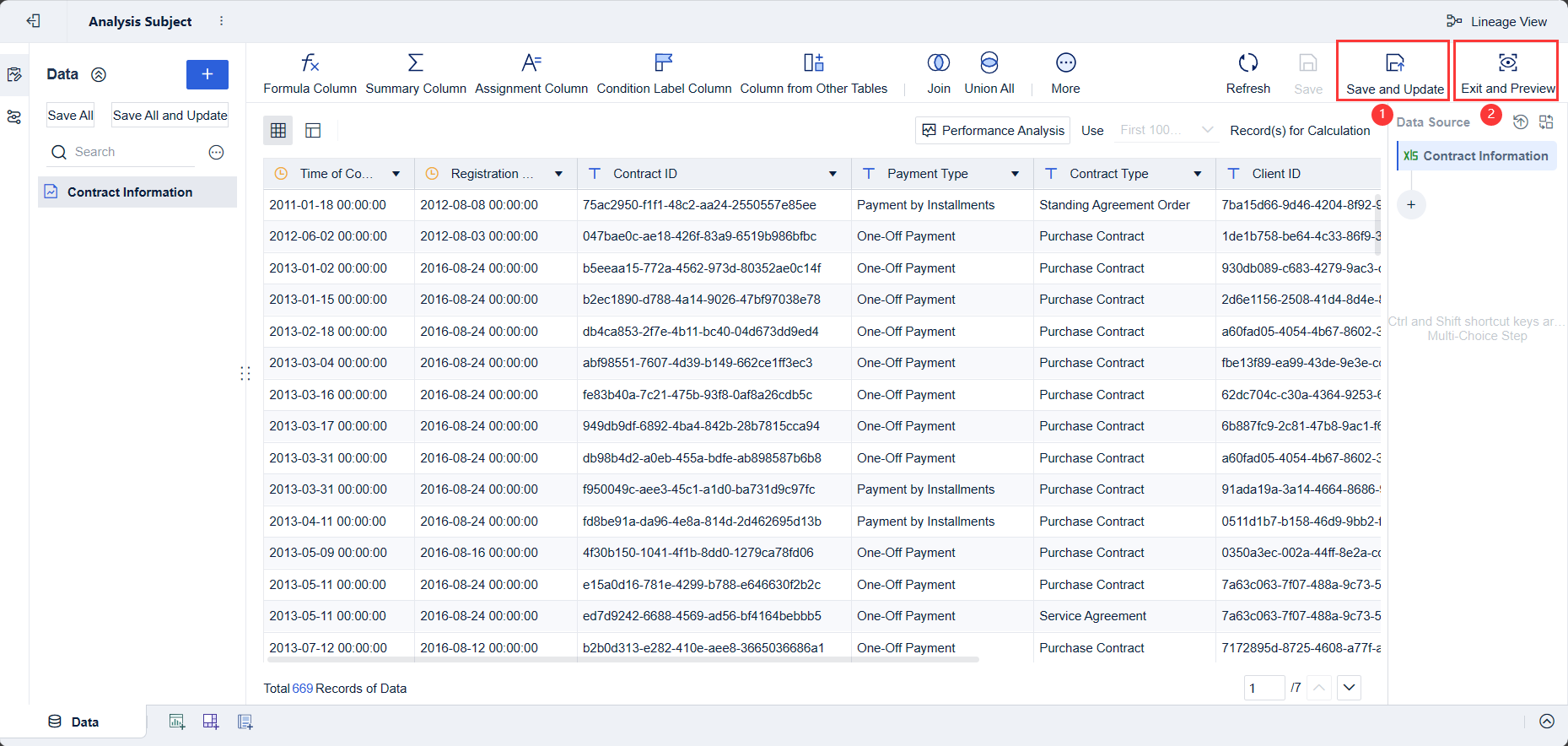 Table Column Width Adjustment- FineBI Help Document