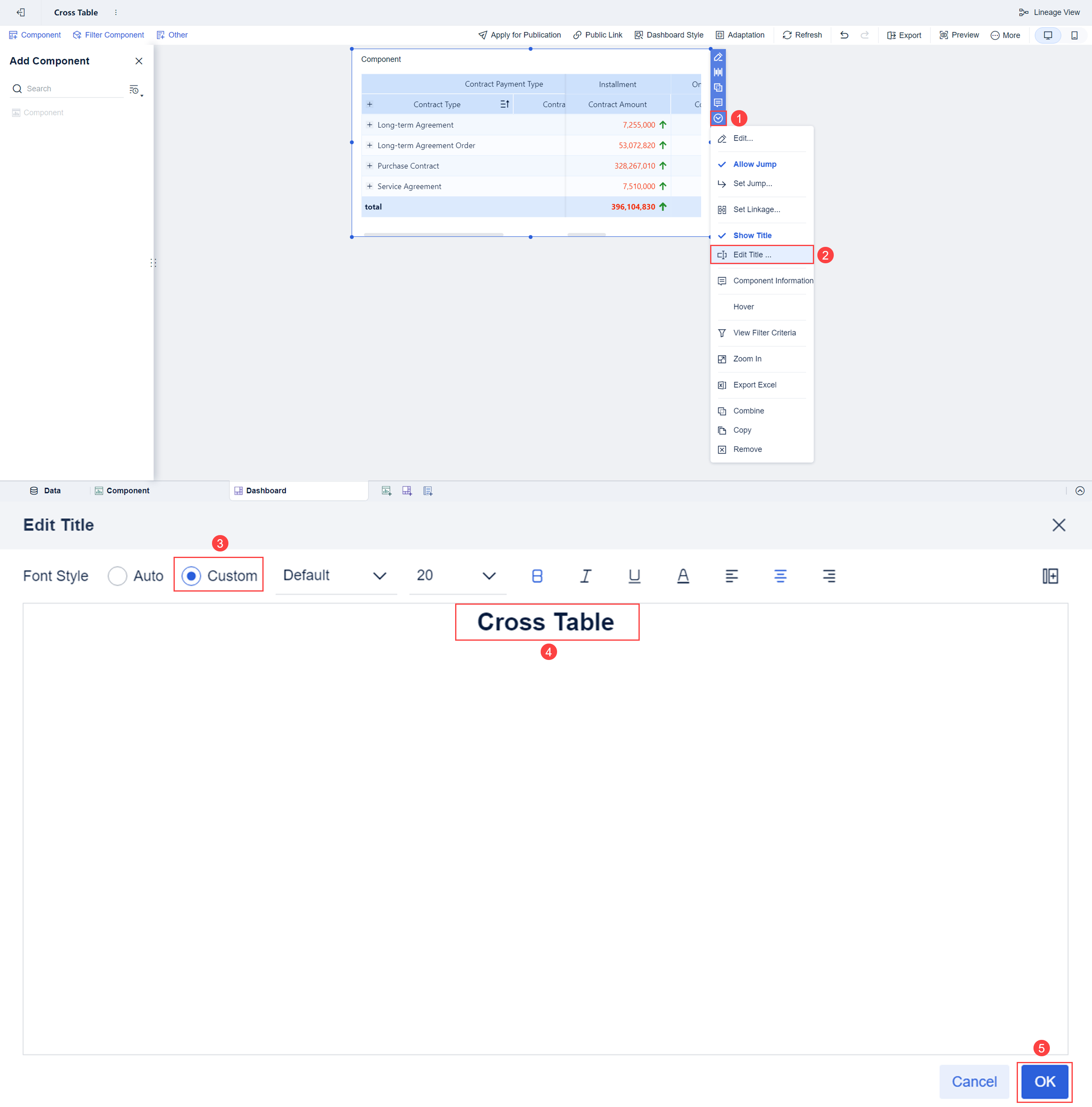 Cross Table- FineBI Help Document