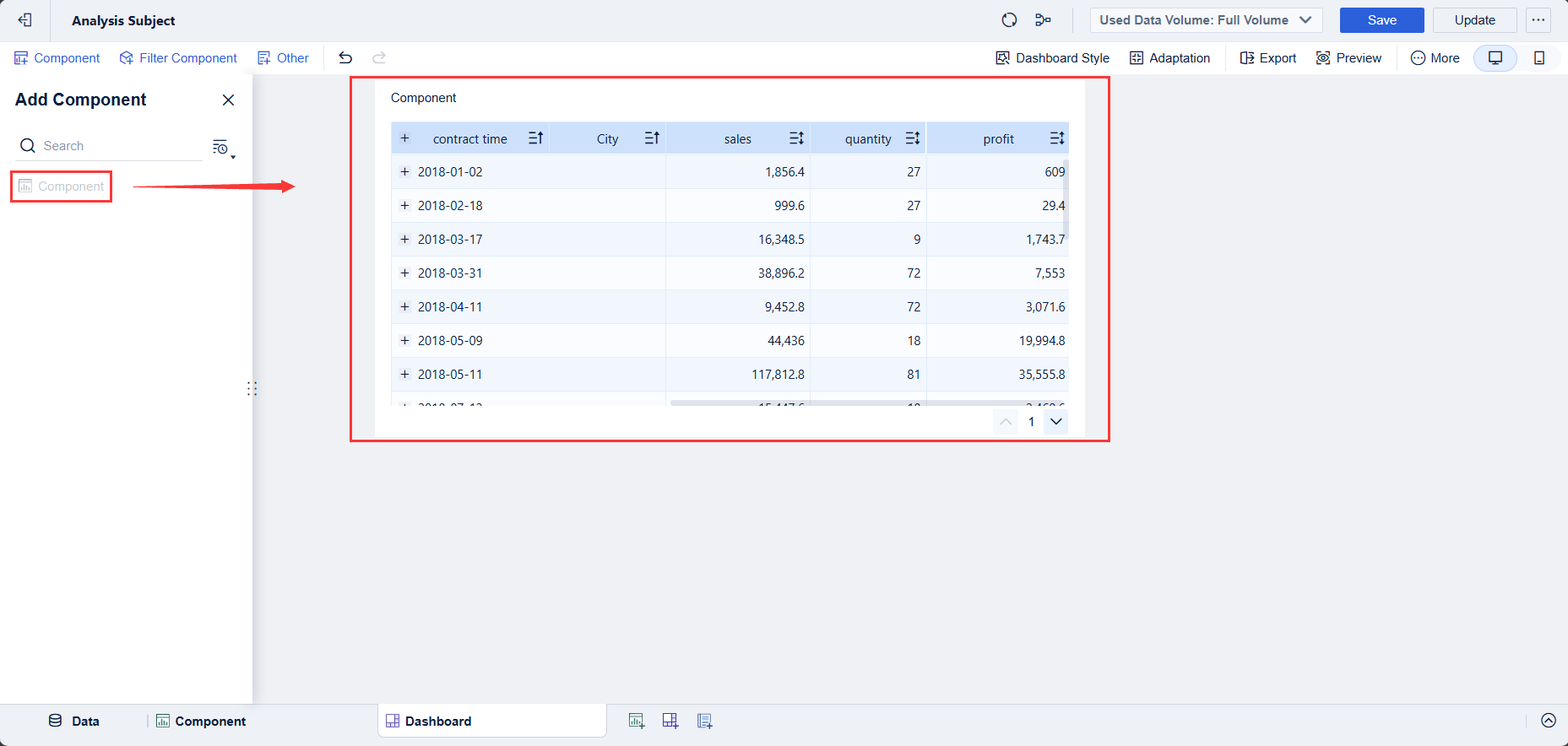Dynamic Switching of Fields in a Table- FineBI Help Document