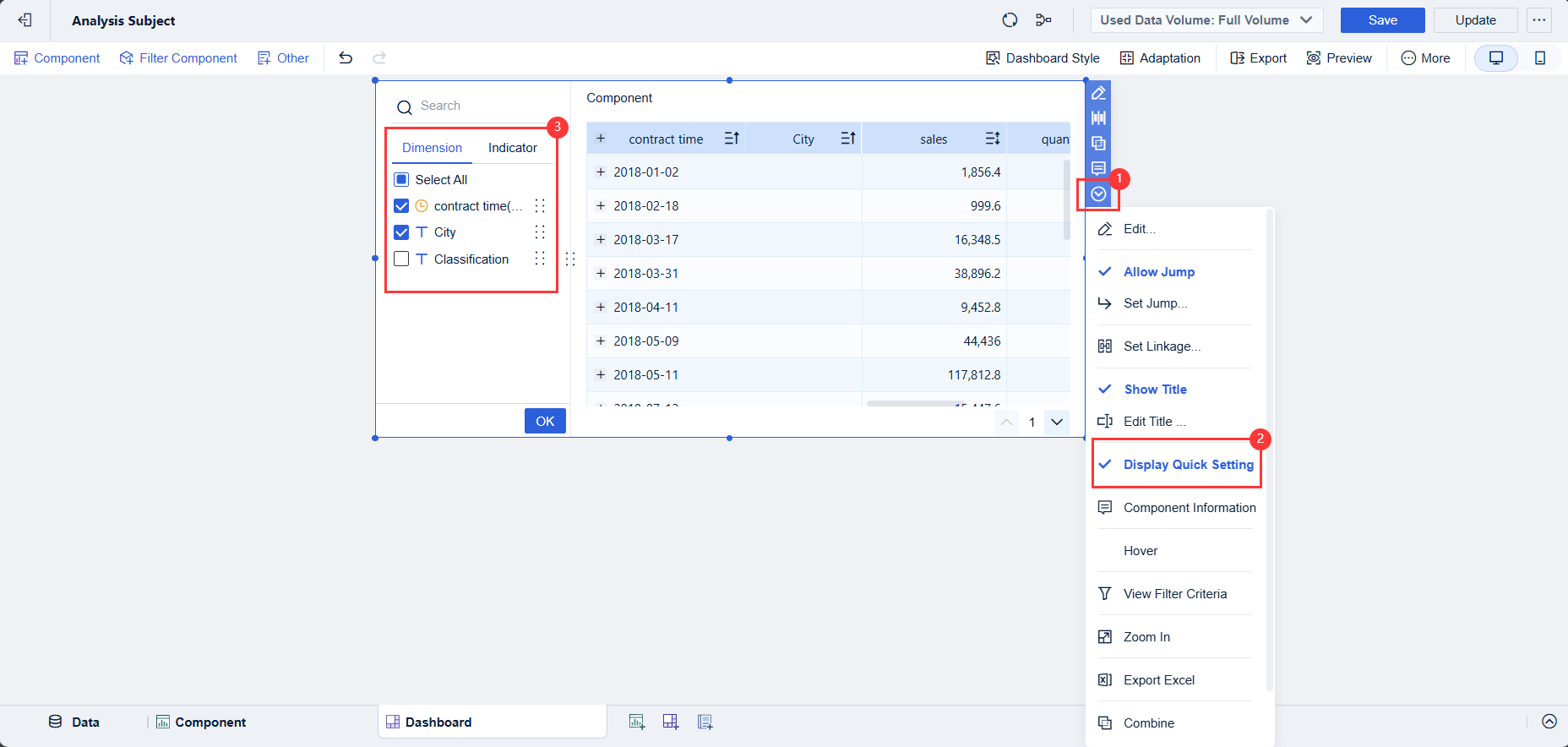 Dynamic Switching of Fields in a Table- FineBI Help Document