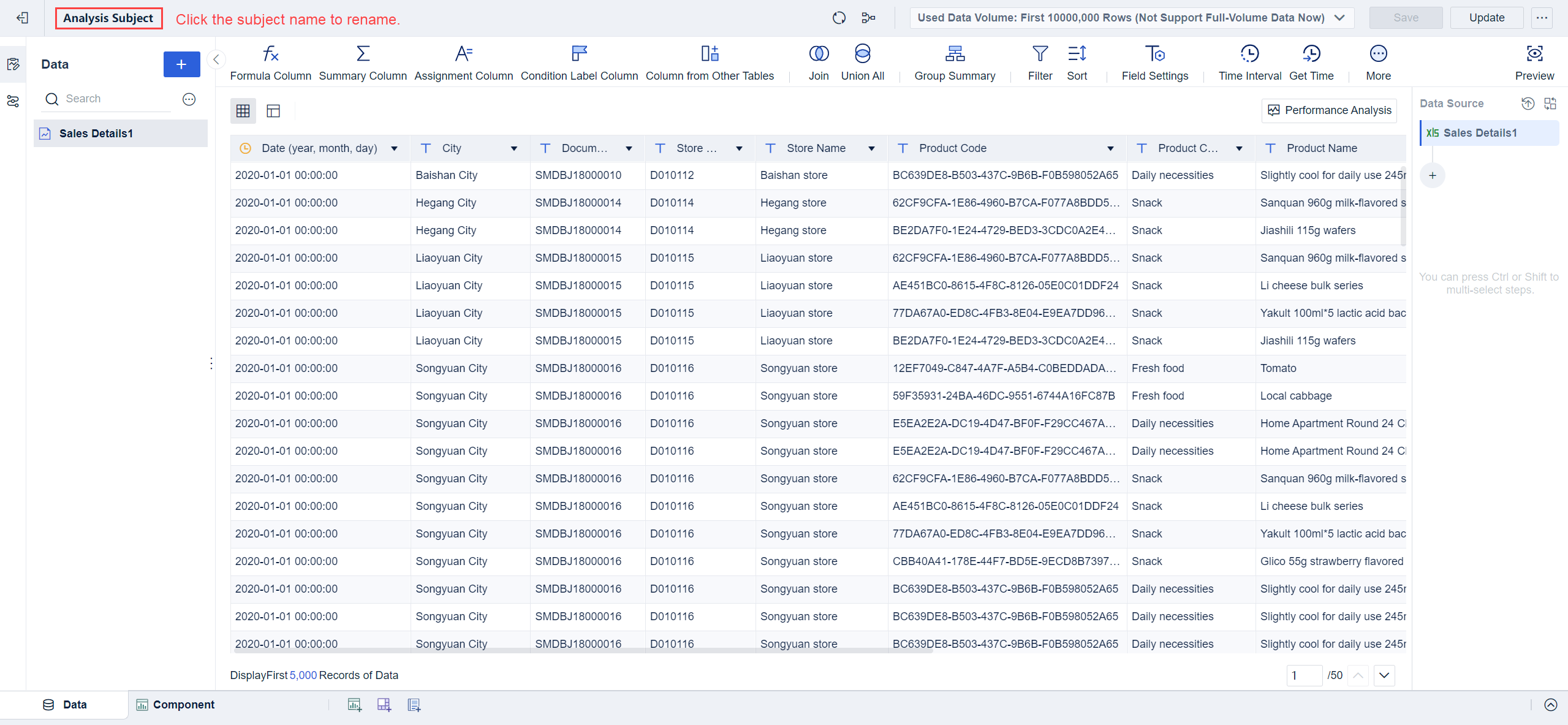 Managing Analysis Subjects- FineBI Help Document