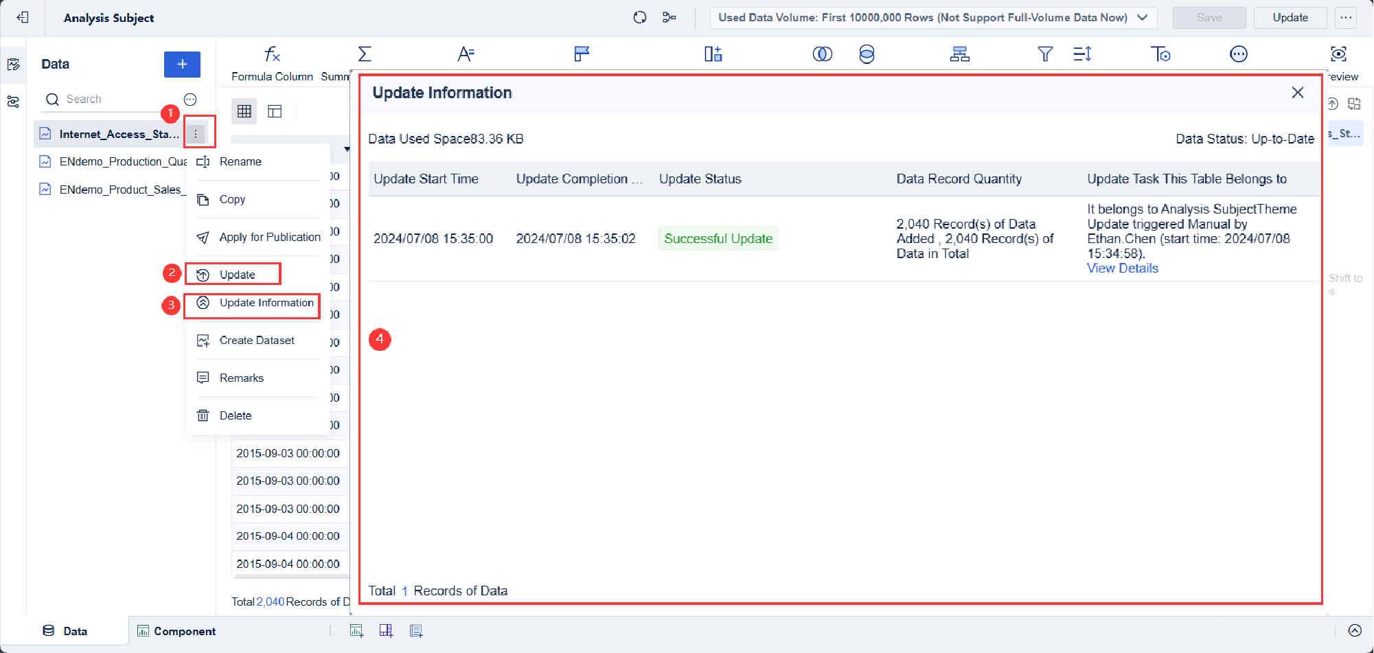 Data Management- FineBI Help Document