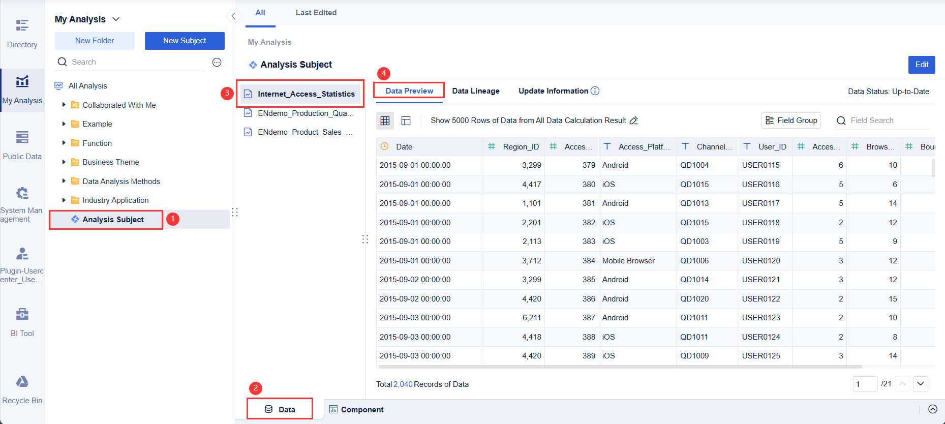 Data Management- FineBI Help Document