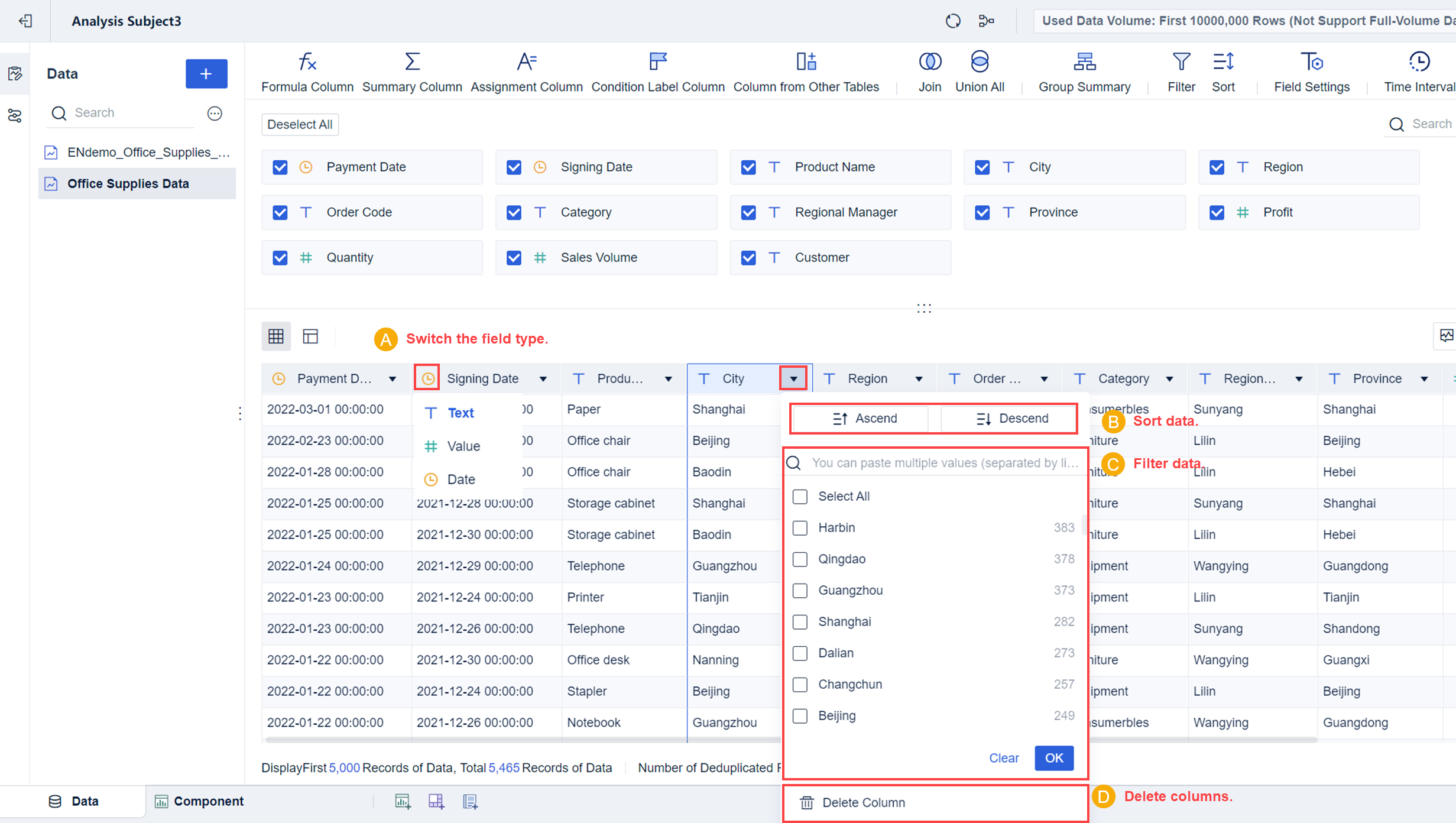 Data Editing Overview- FineBI Help Document