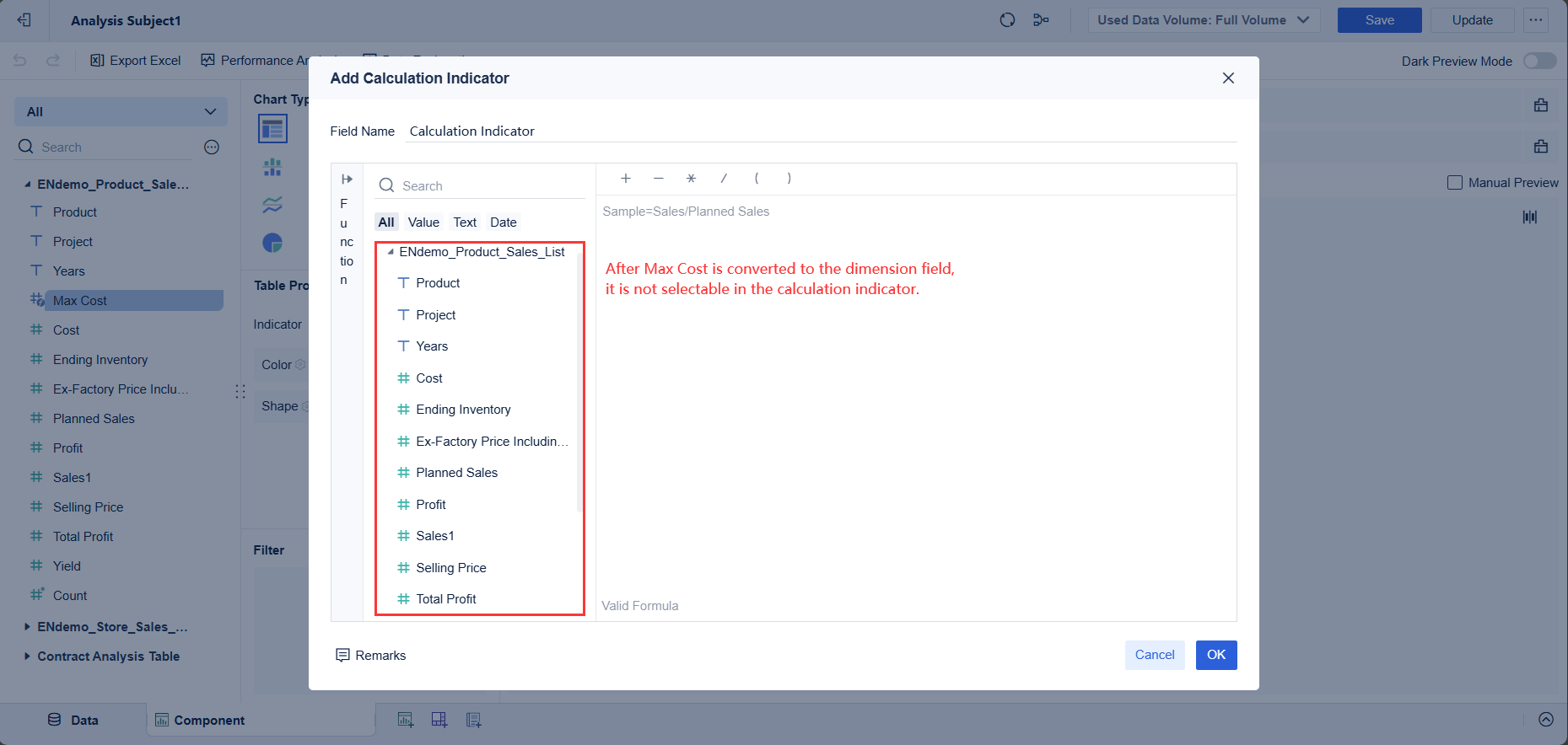 Calculation Field- FineBI Help Document