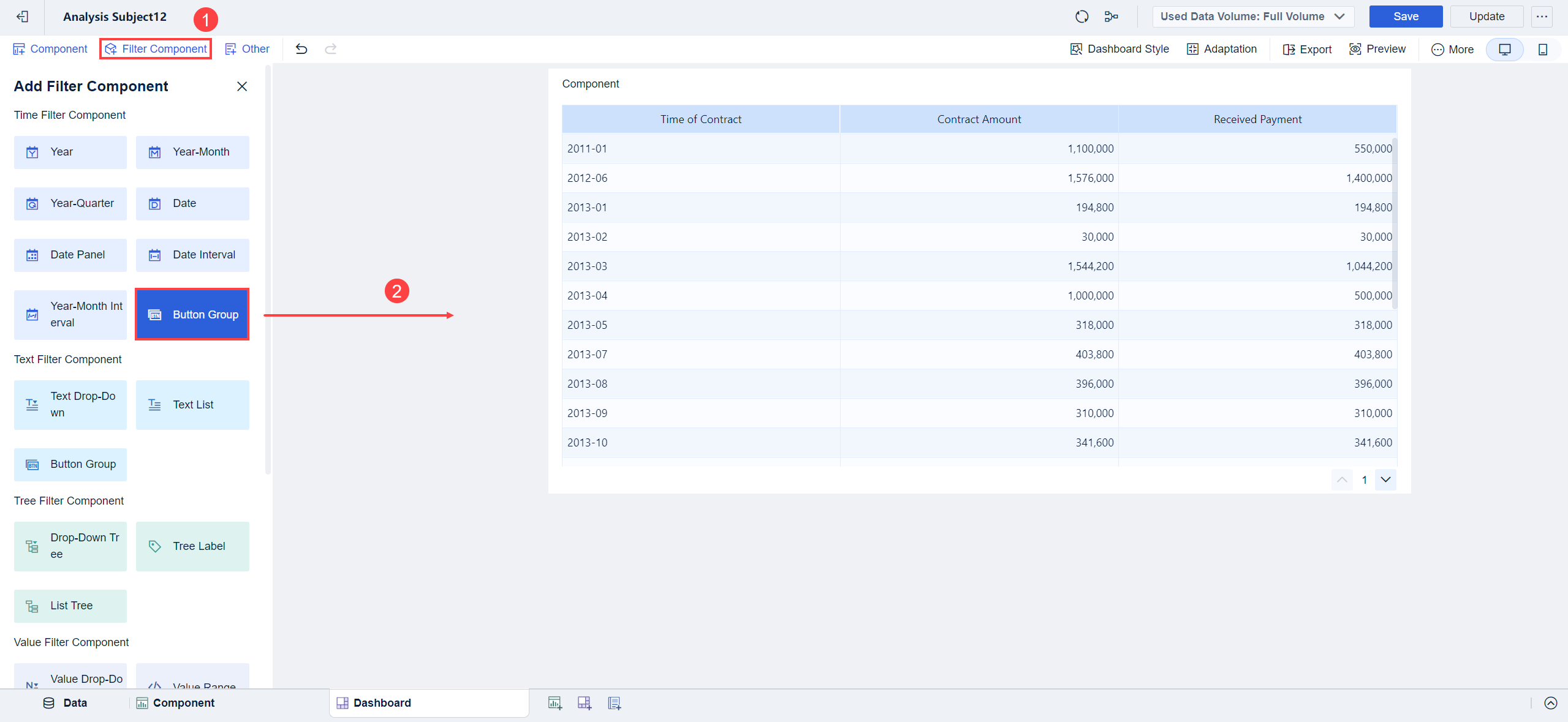 Time Filter Component- FineBI Help Document