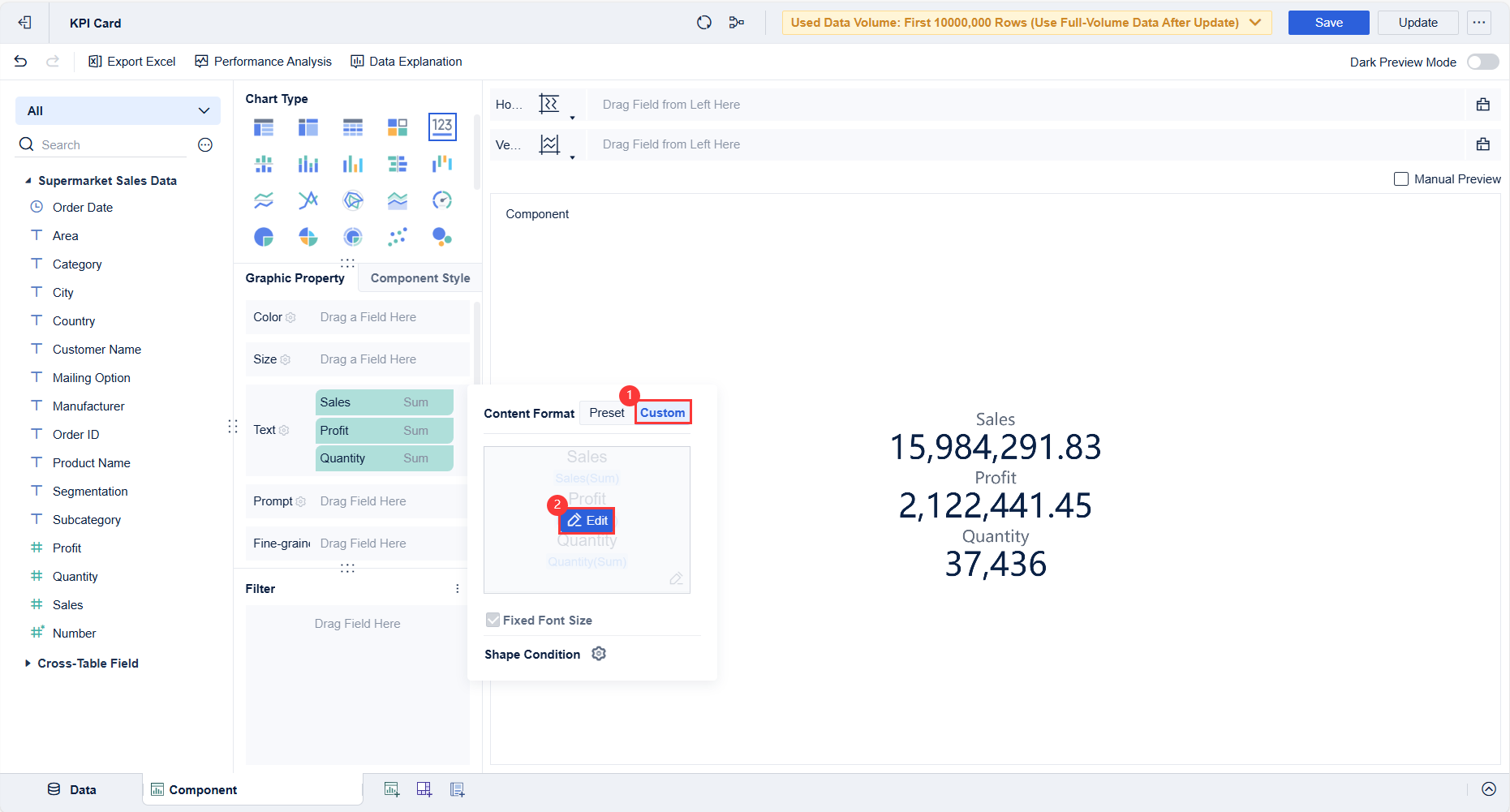 KPI Card- FineBI Help Document