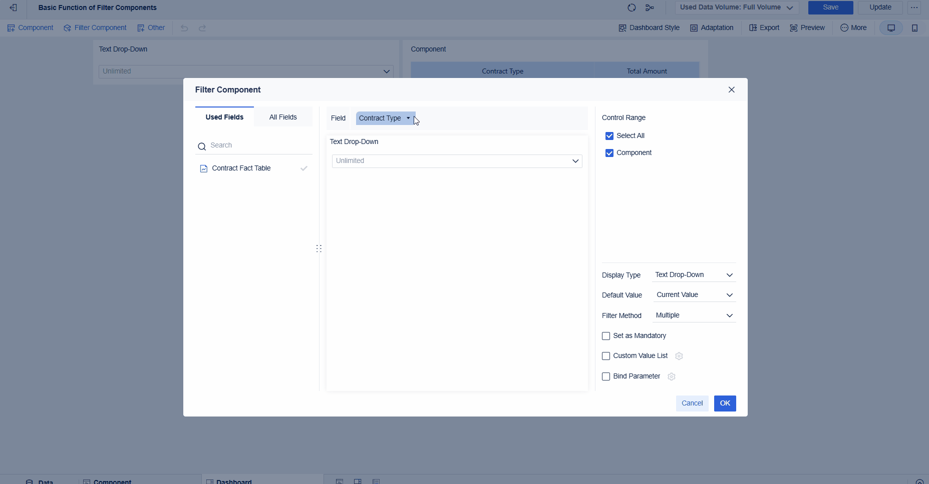 Basic Function of Filter Components- FineBI Help Document