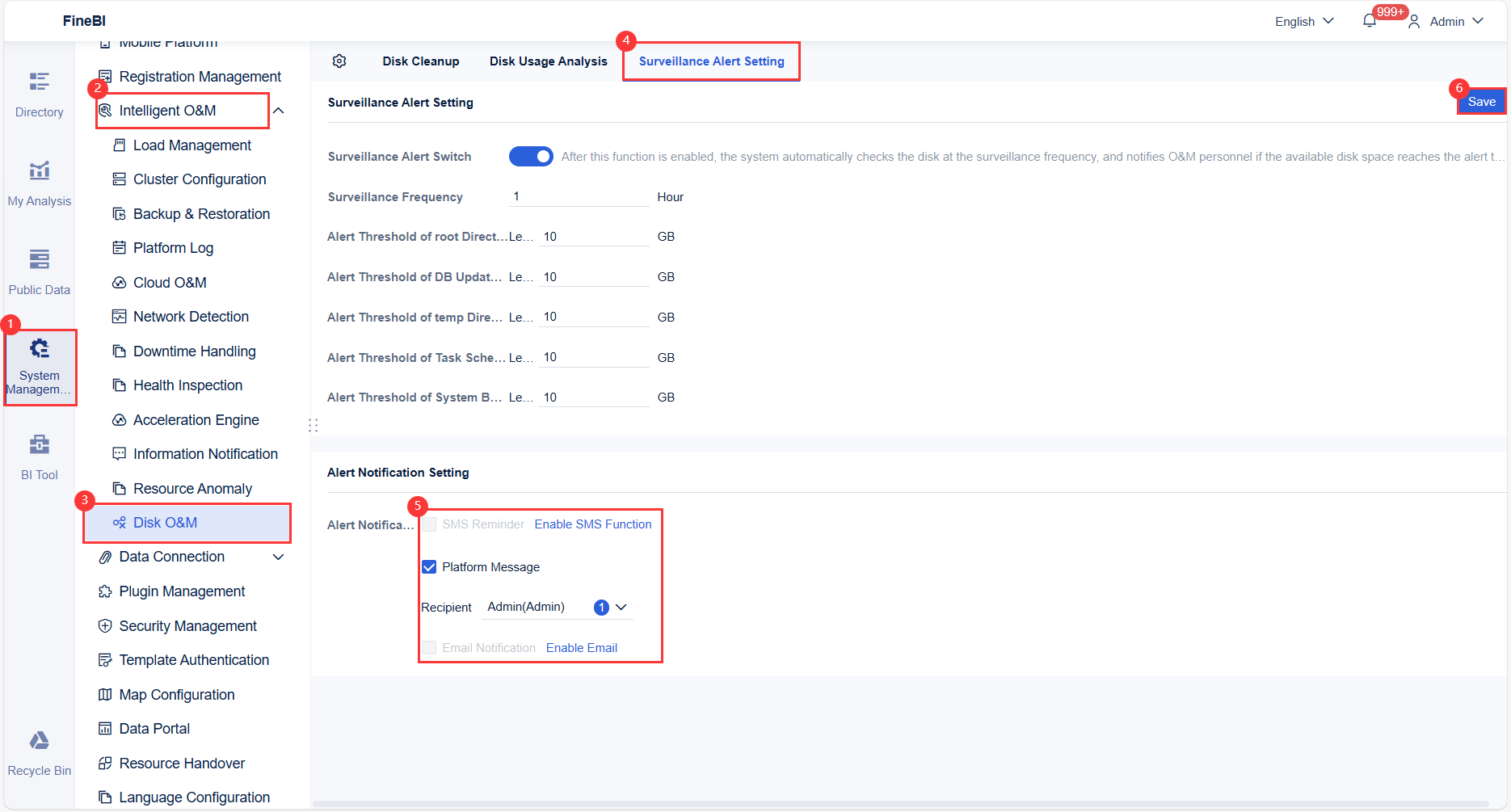 Surveillance Alert Setting- FineBI Help Document