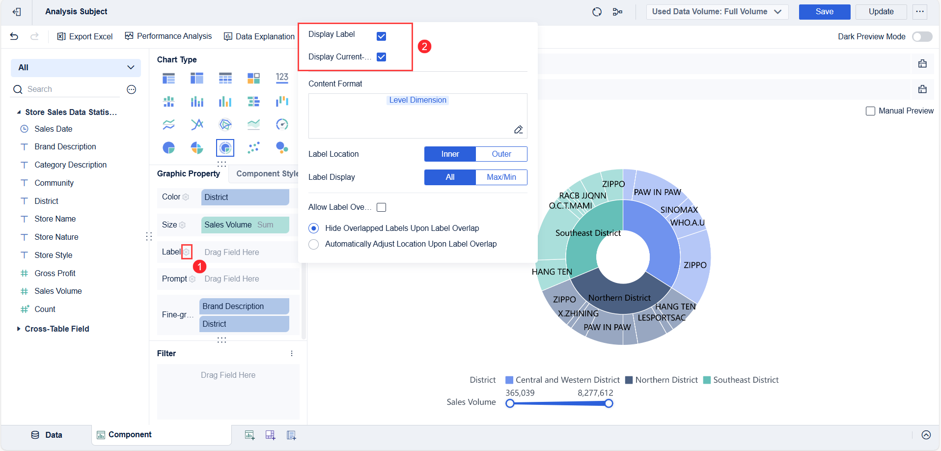 Multi-Level Pie Chart- FineBI Help Document