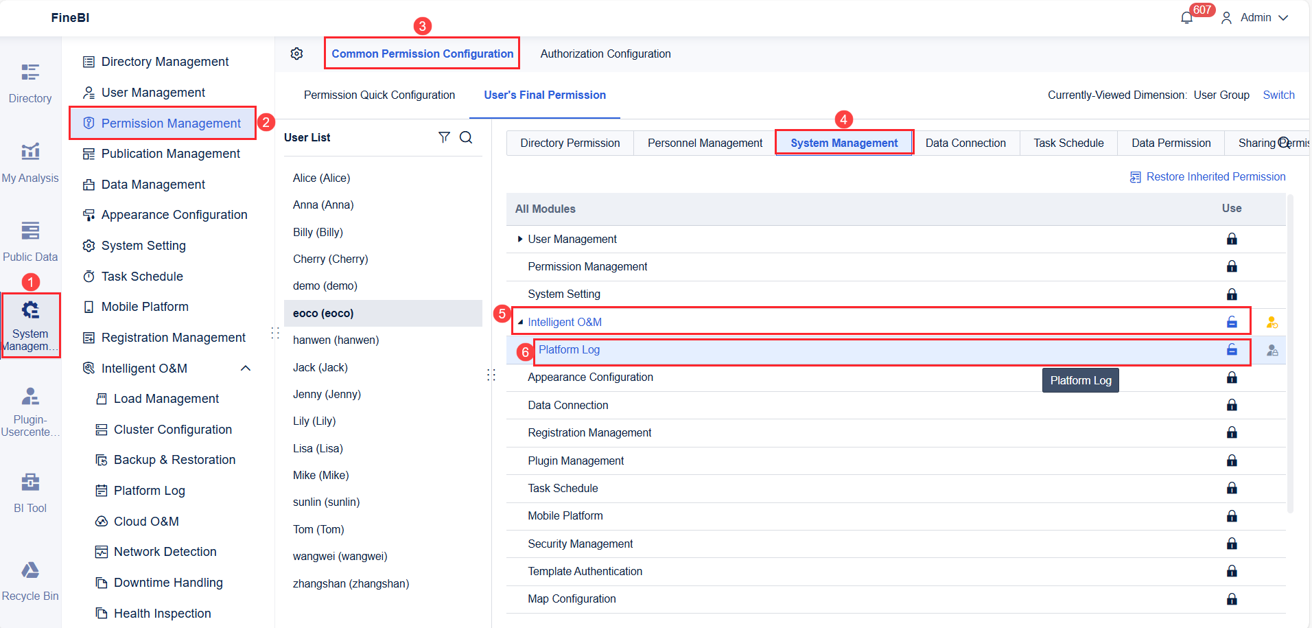 Platform Log- FineBI Help Document