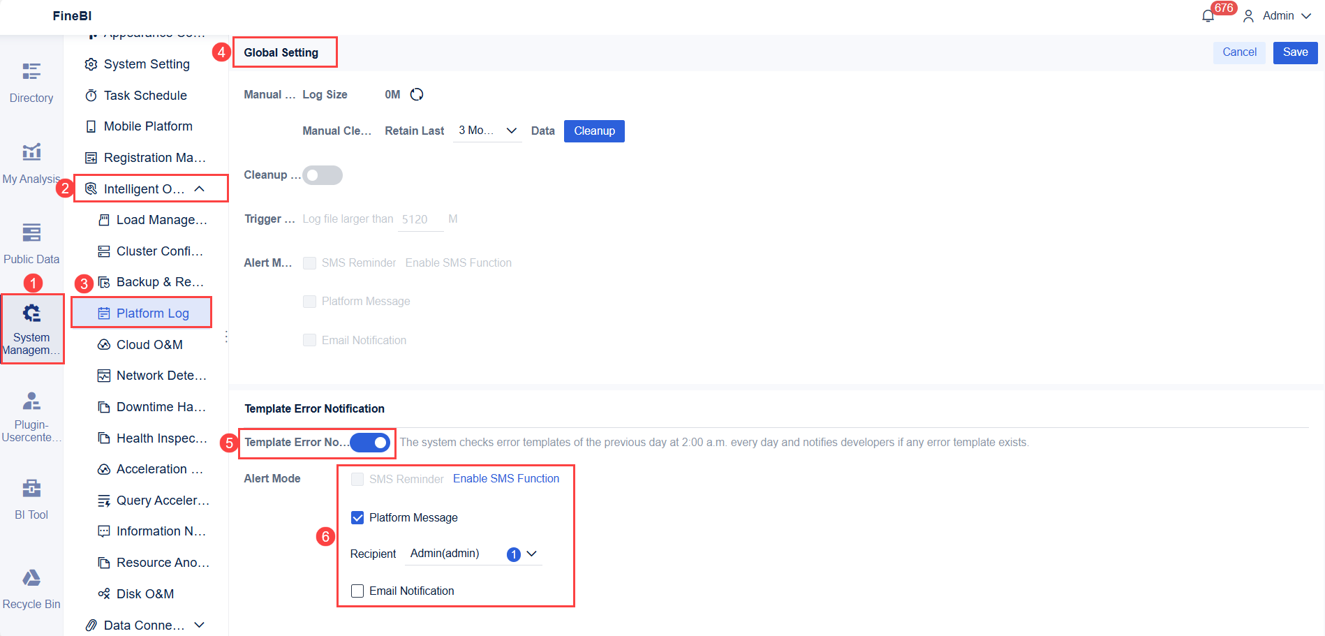 Platform Log- FineBI Help Document