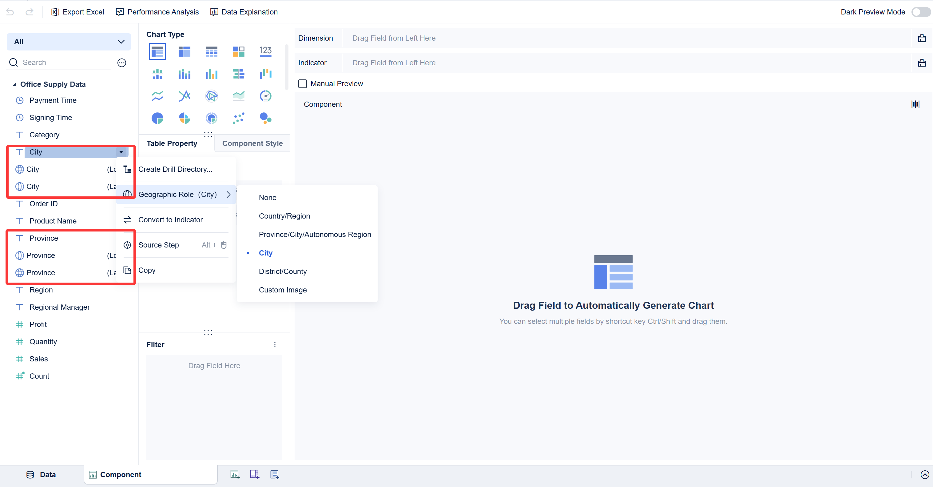 Data Drilling- FineBI Help Document