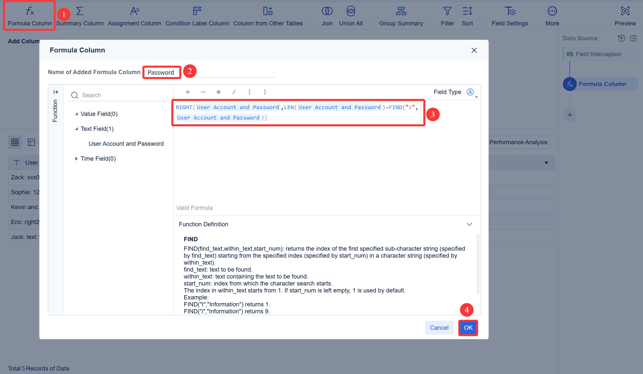 Returning Specific Characters in a Field- FineBI Help Document