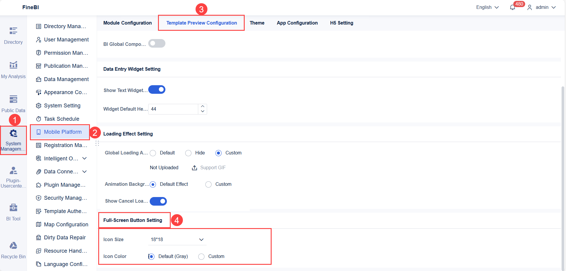 Full-Screen Button Setting- FineBI Help Document