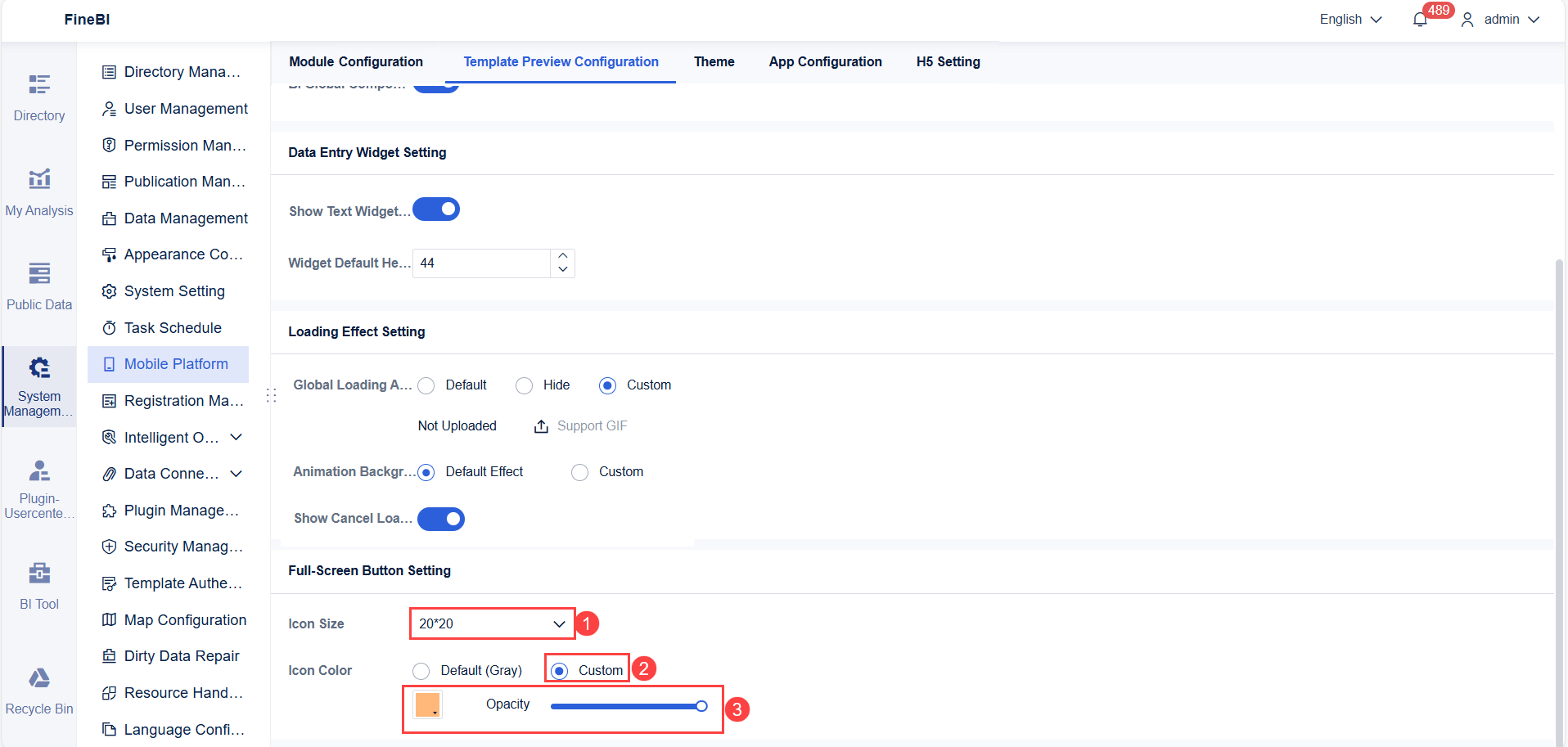 Full-Screen Button Setting- FineBI Help Document