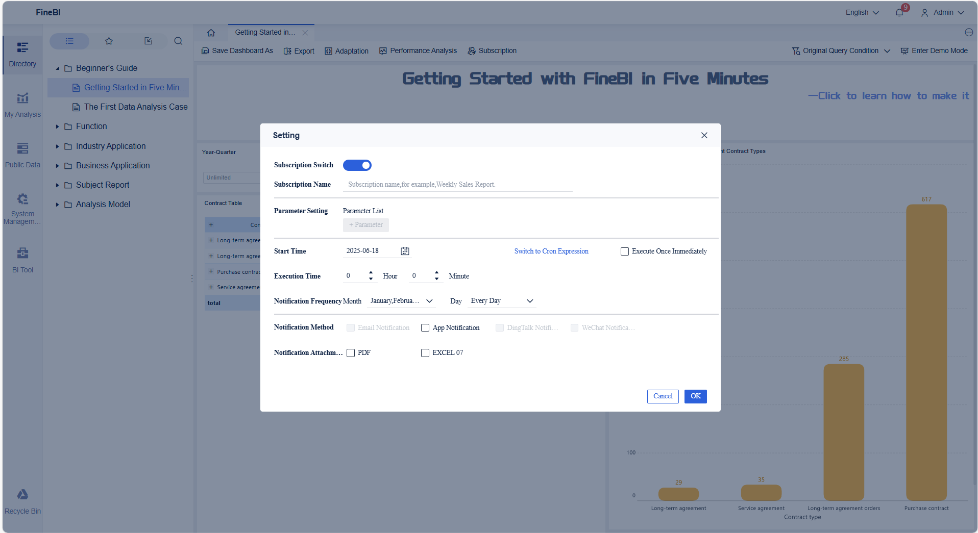 Report Subscription Plugin- FineBI Help Document