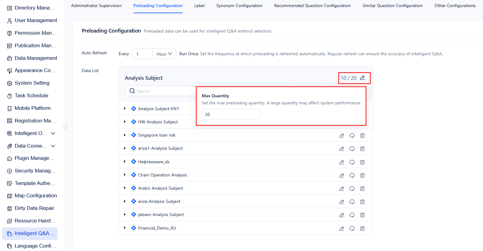 Preloading Configuration- FineBI Help Document
