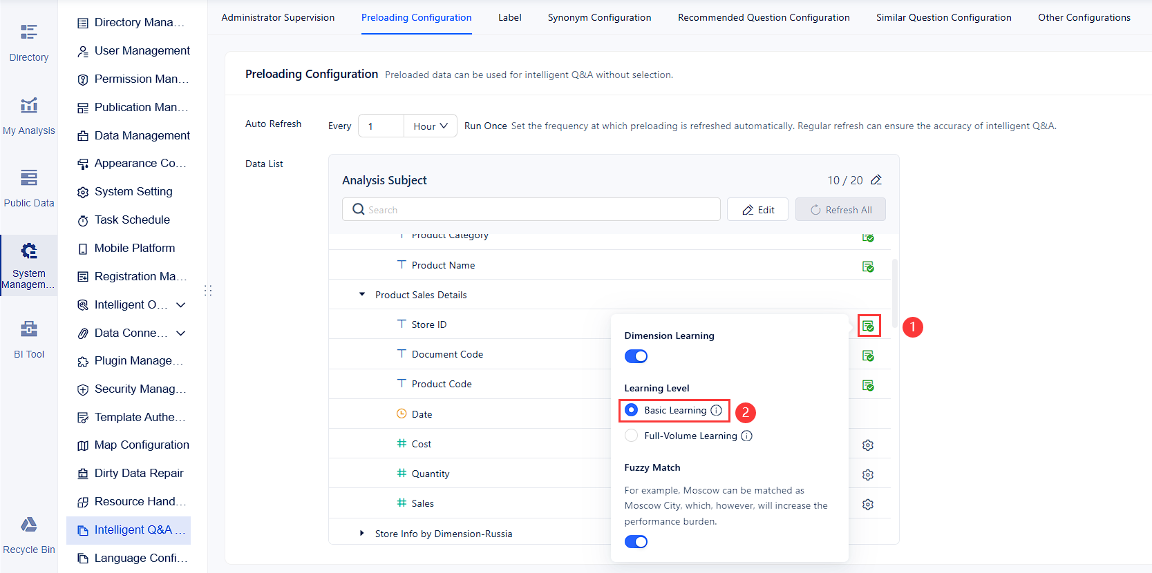 Preloading Configuration- FineBI Help Document