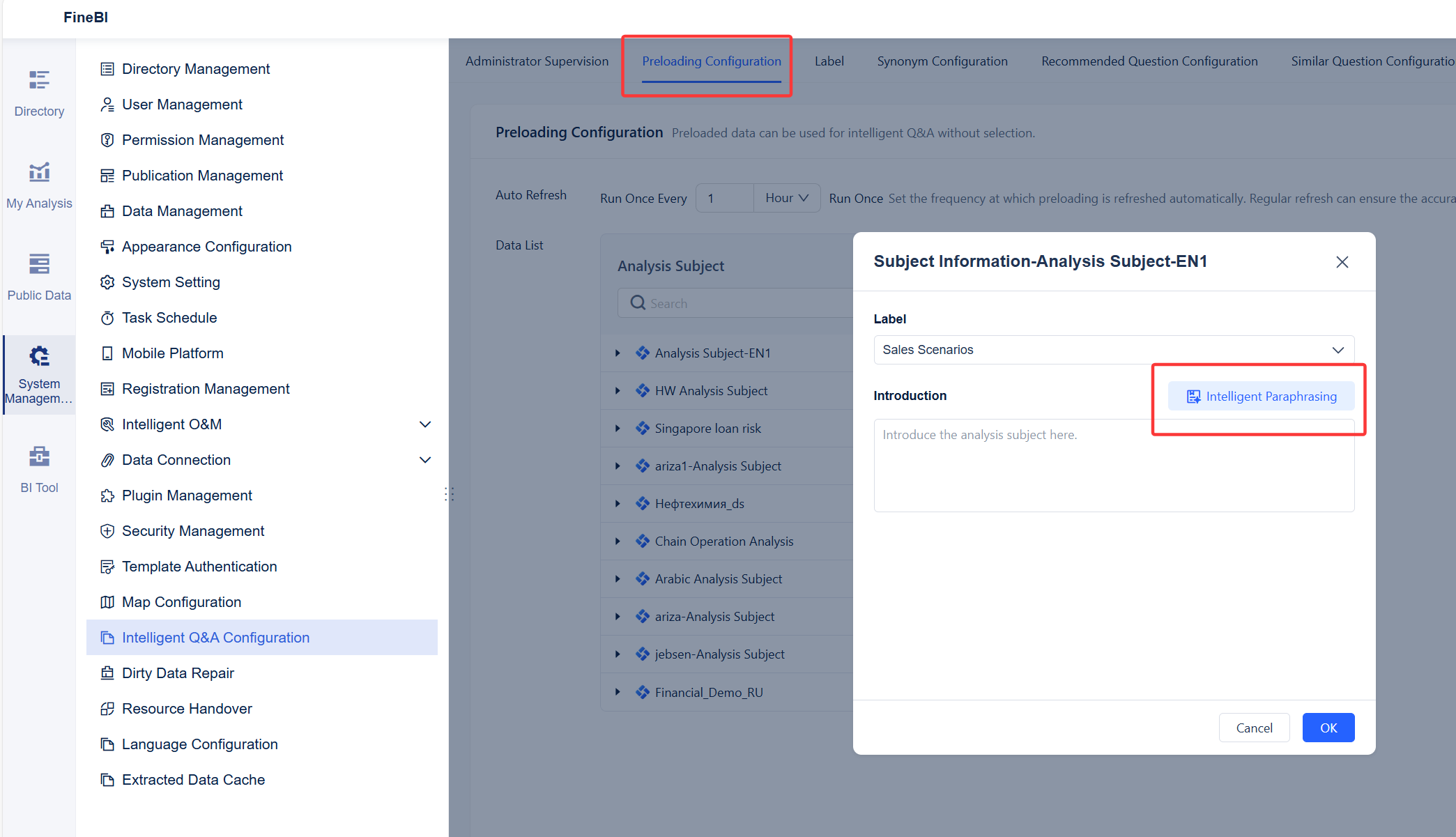 LLM Configuration- FineBI Help Document