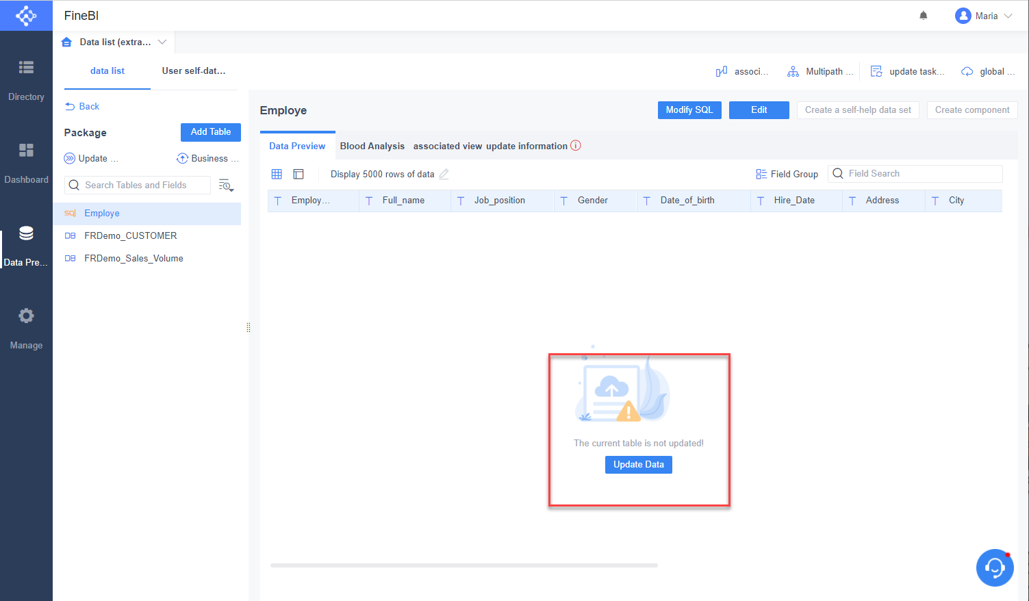 Add SQL dataset- FineBI Help Document FineBI Document